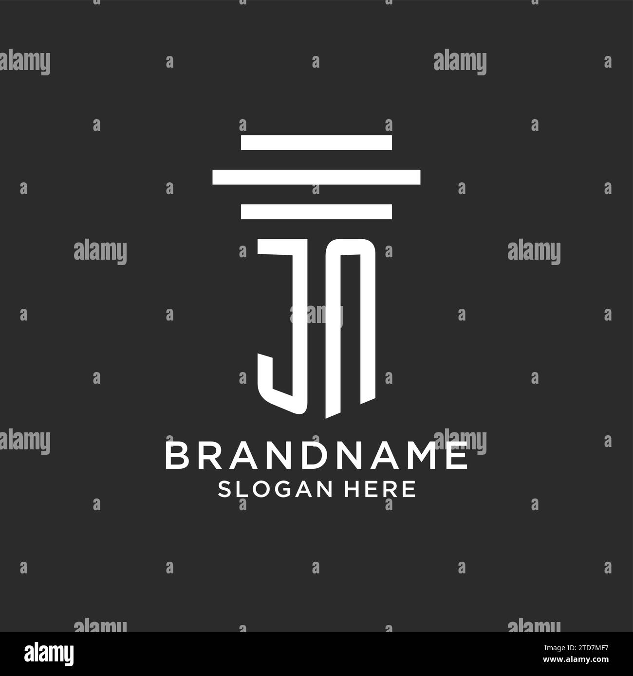 JN initials with simple pillar logo design, creative legal firm logo ...