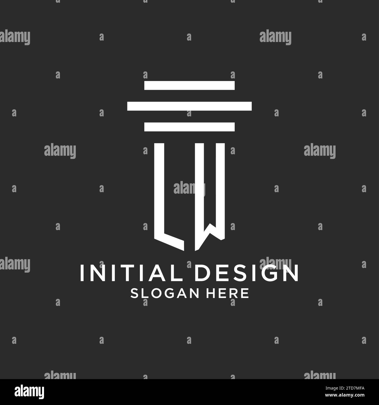 LW initials with simple pillar logo design, creative legal firm logo ... LW initials with simple pillar logo design, creative legal firm logo ...