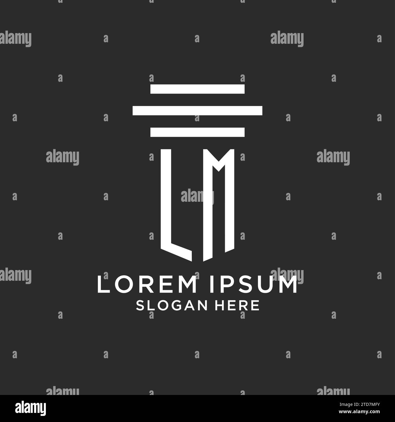 LM initials with simple pillar logo design, creative legal firm logo ...