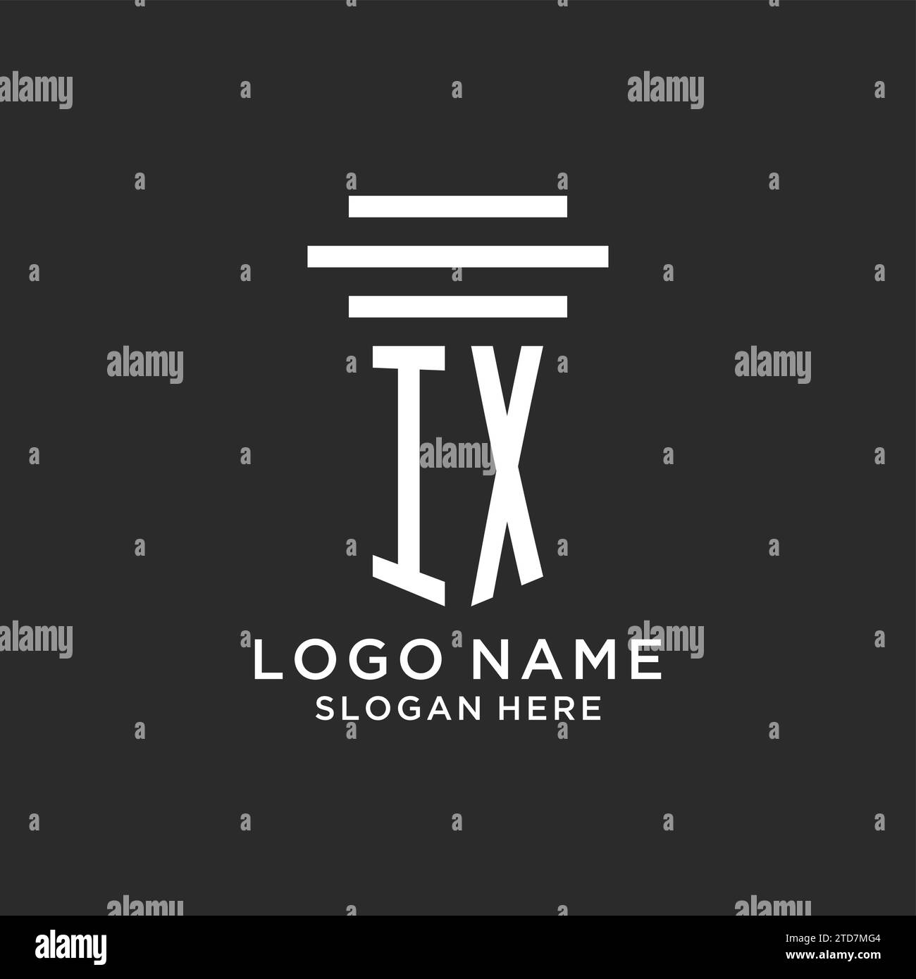 IX initials with simple pillar logo design, creative legal firm logo vector graphic Stock Vector ...