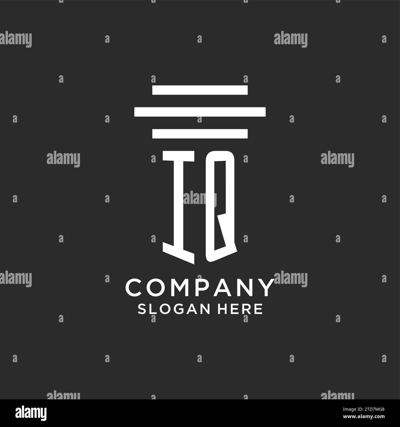 IQ initials with simple pillar logo design, creative legal firm logo vector graphic Stock Vector ...