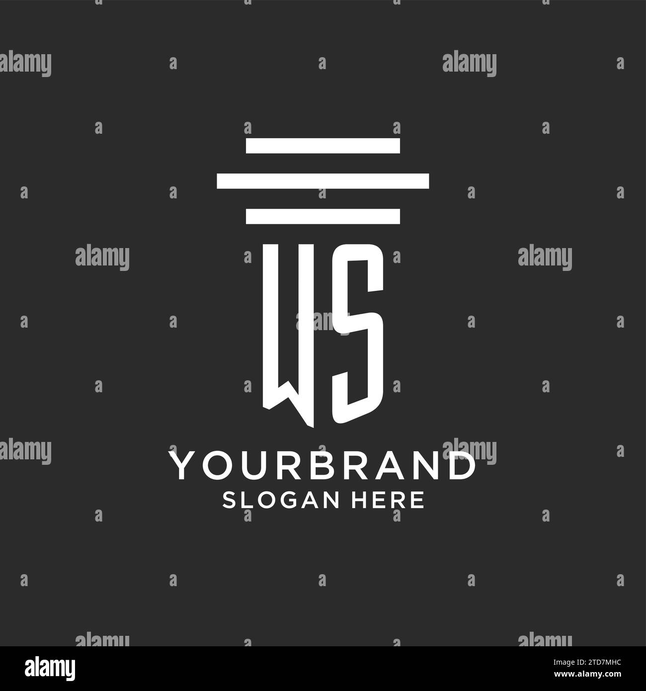 WS initials with simple pillar logo design, creative legal firm logo vector graphic Stock Vector ...