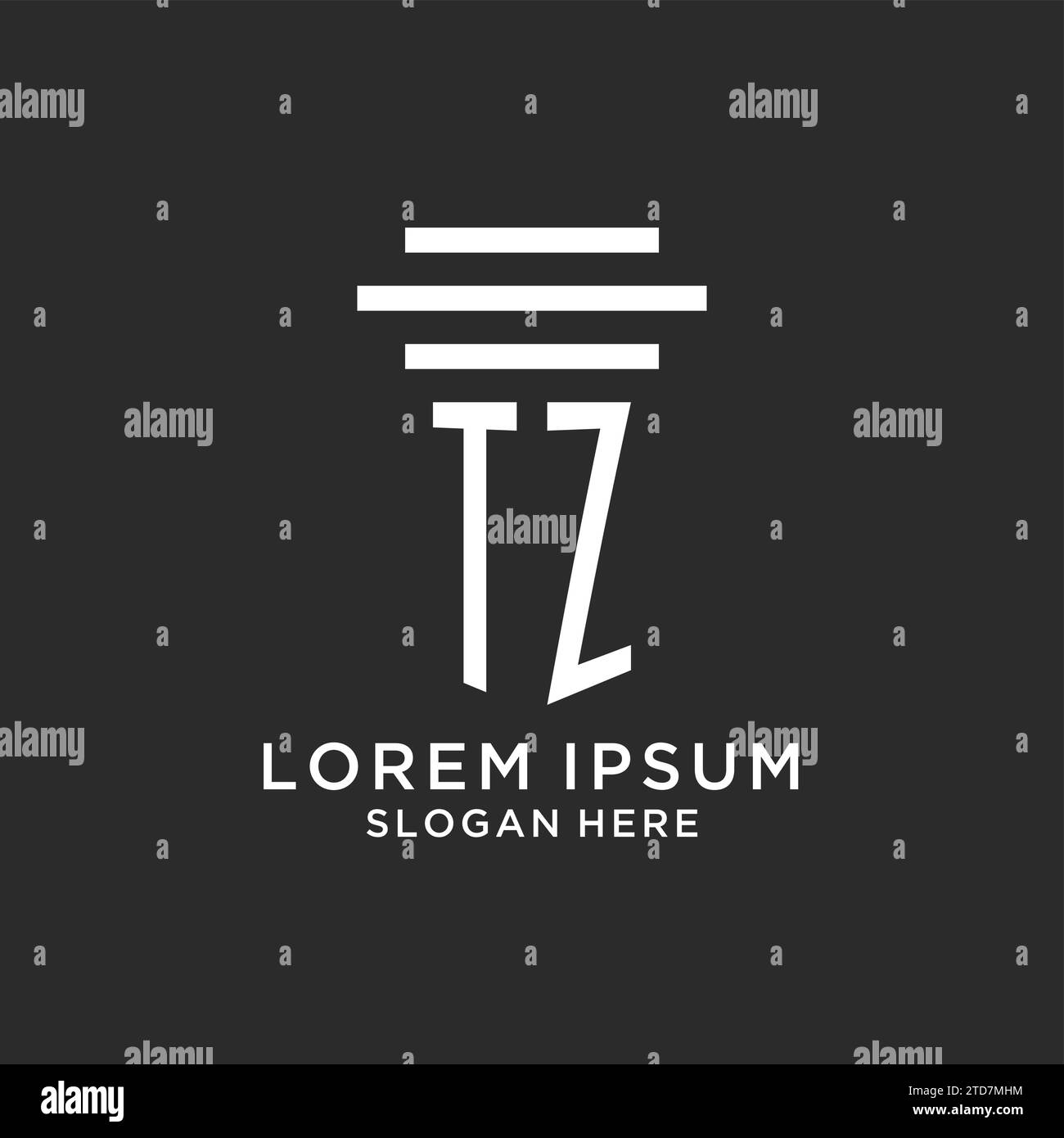TZ initials with simple pillar logo design, creative legal firm logo vector graphic Stock Vector ...