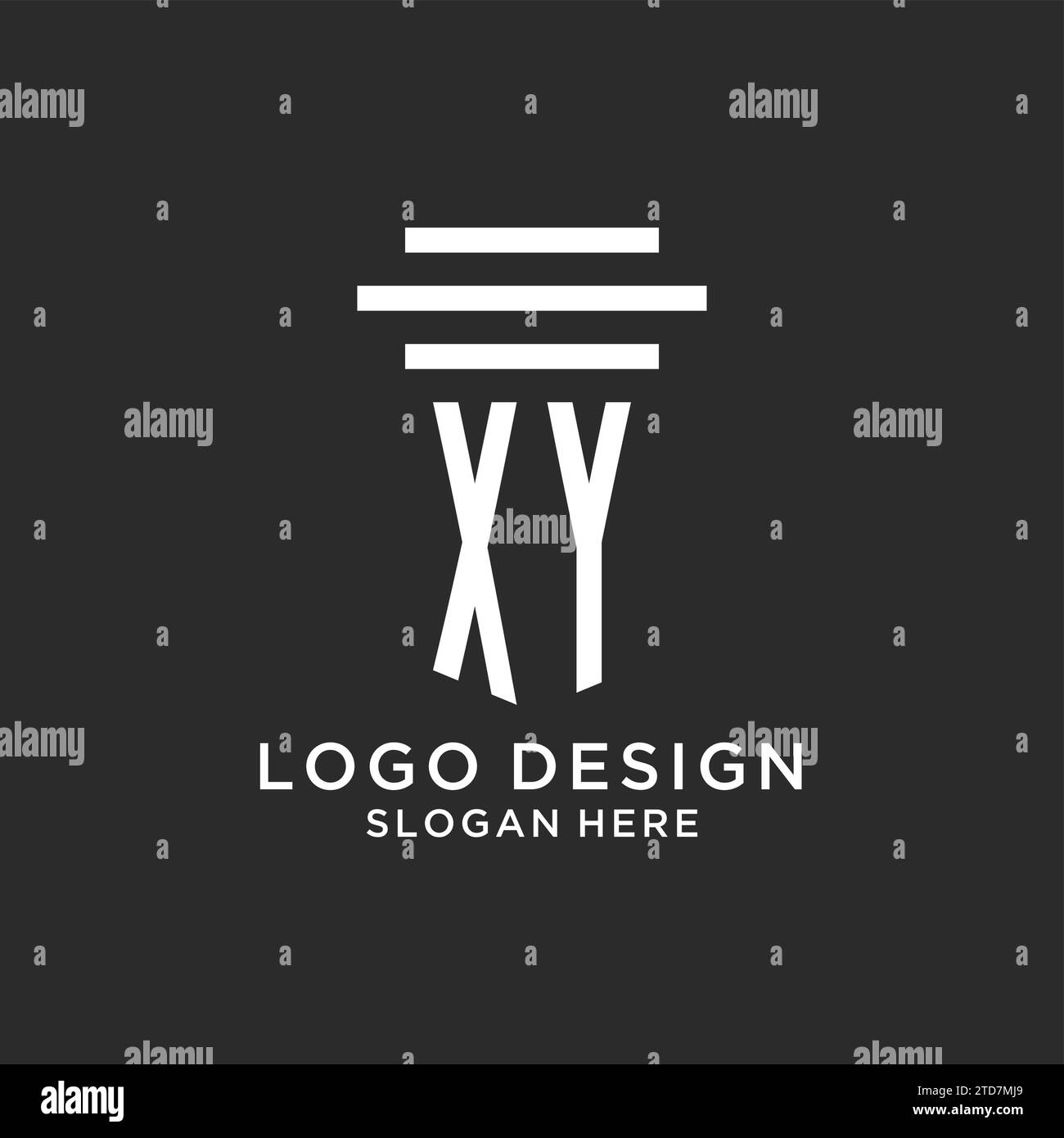 XY initials with simple pillar logo design, creative legal firm logo ...
