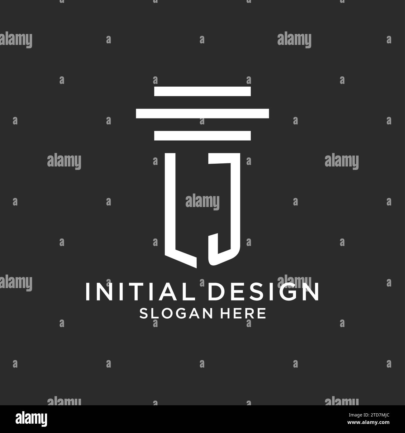 LJ initials with simple pillar logo design, creative legal firm logo vector graphic Stock Vector ...