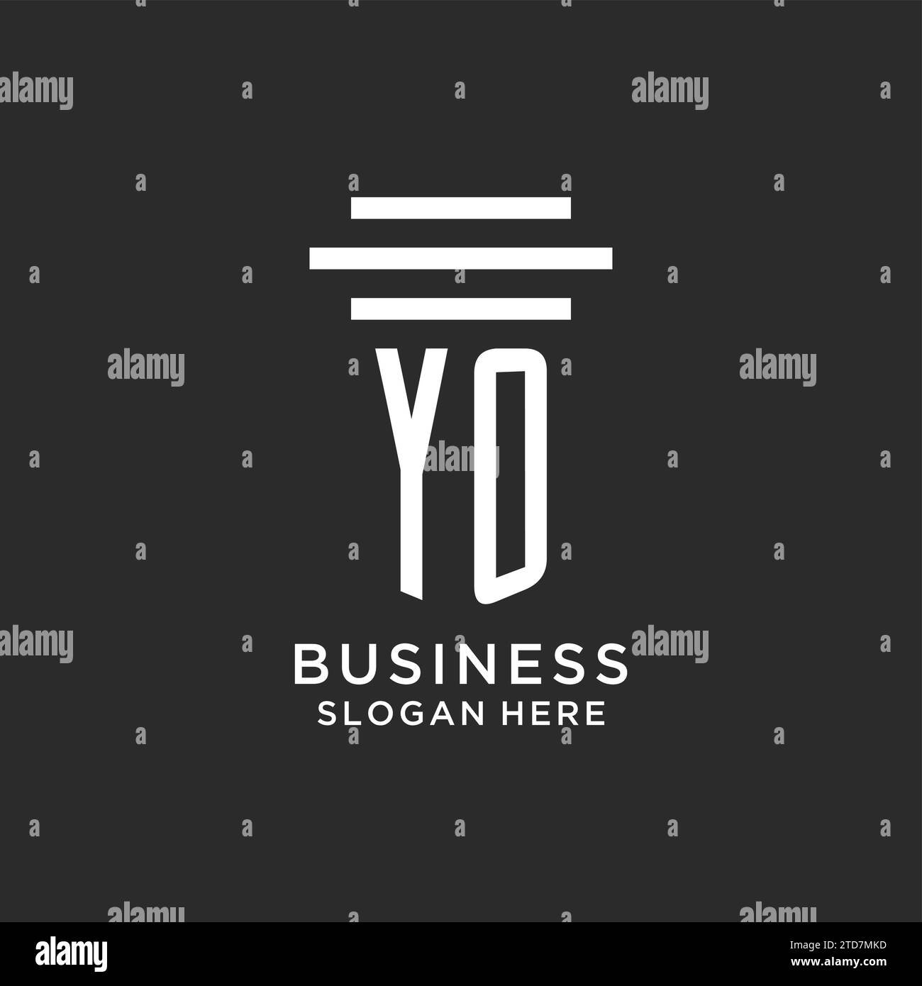 YO initials with simple pillar logo design, creative legal firm logo ...