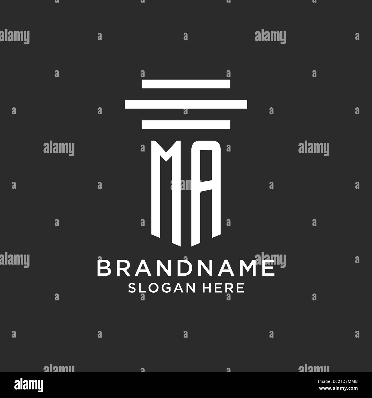 MA initials with simple pillar logo design, creative legal firm logo ...