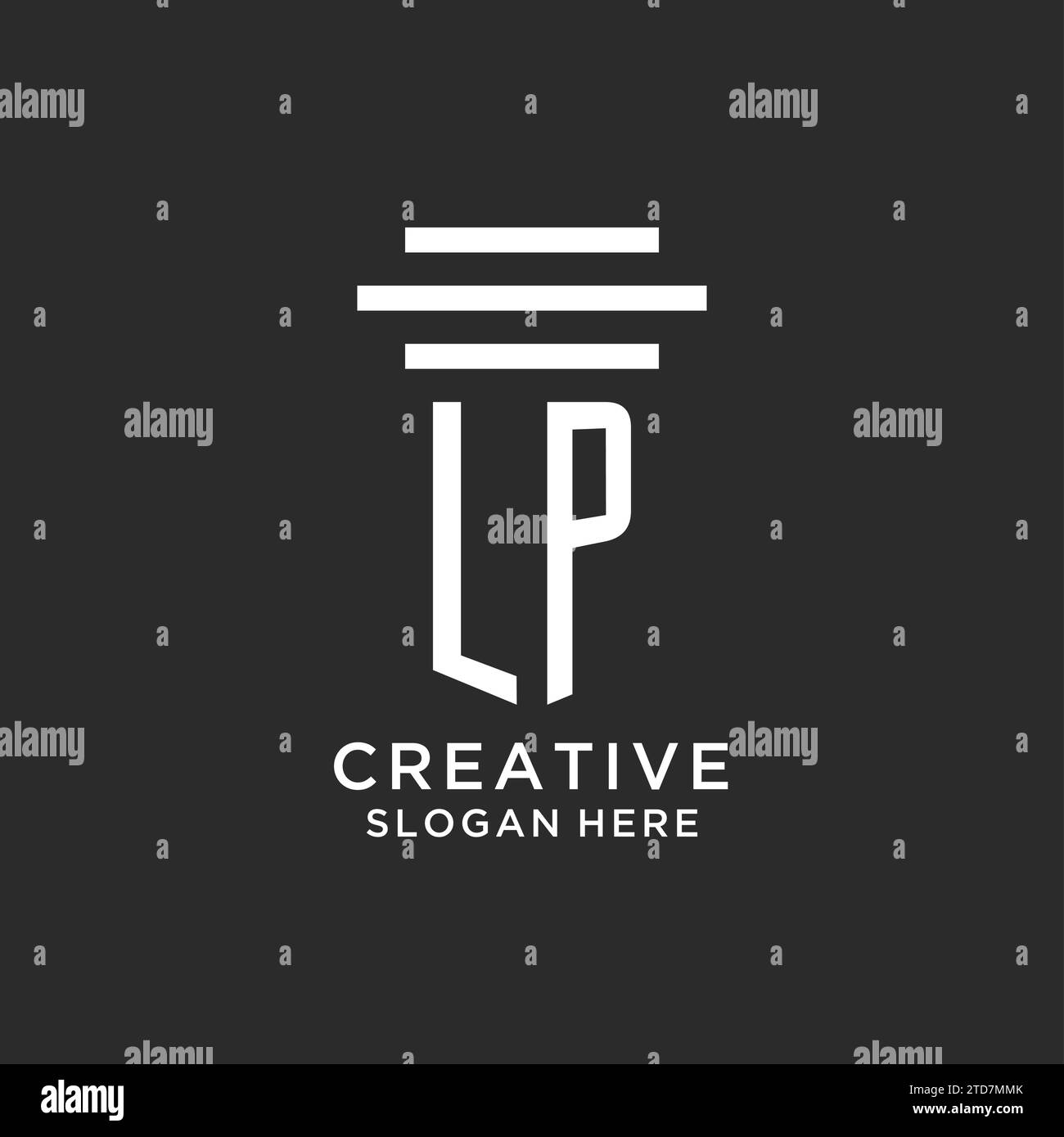 LP initials with simple pillar logo design, creative legal firm logo ...