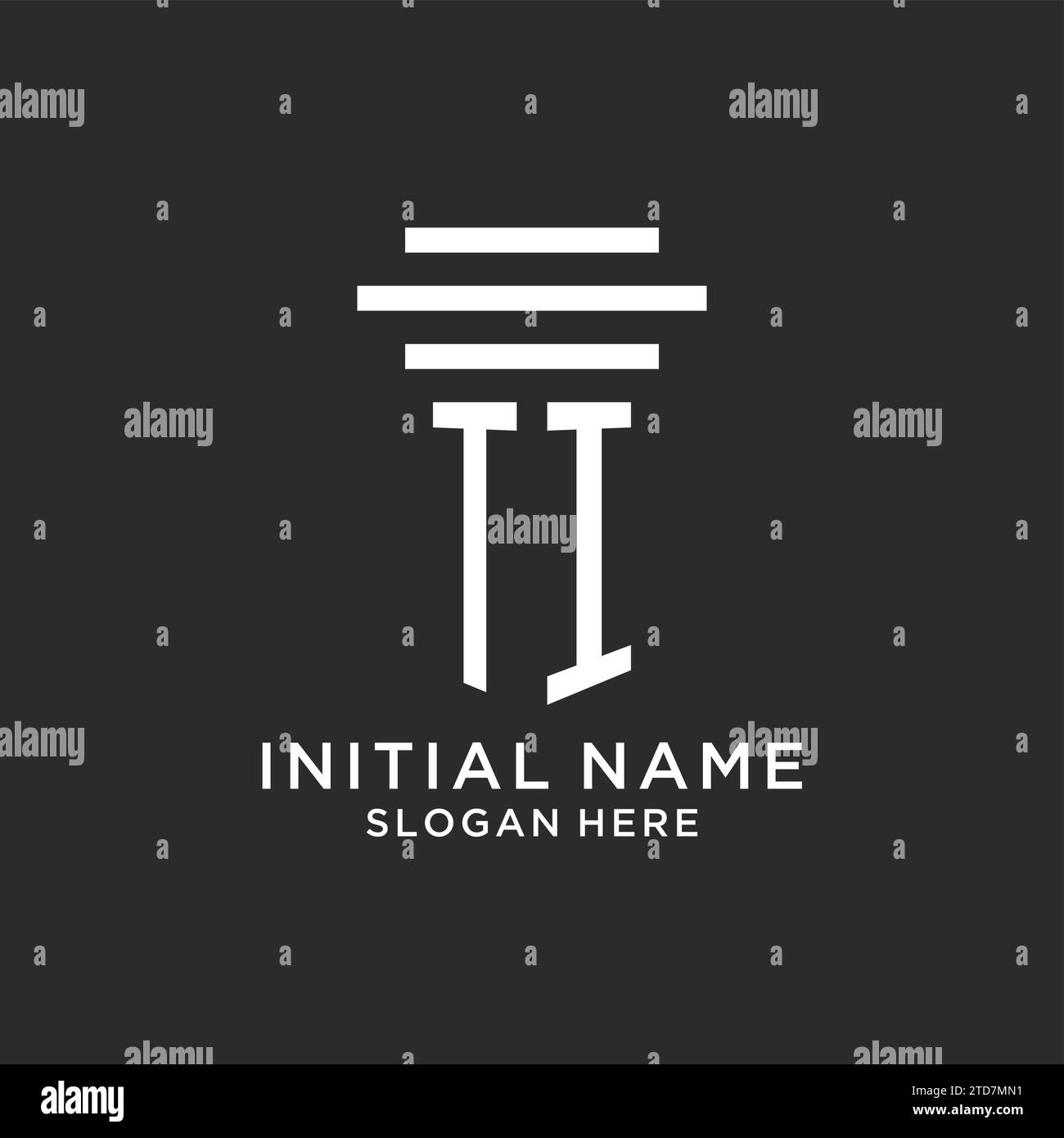 TI initials with simple pillar logo design, creative legal firm logo ...