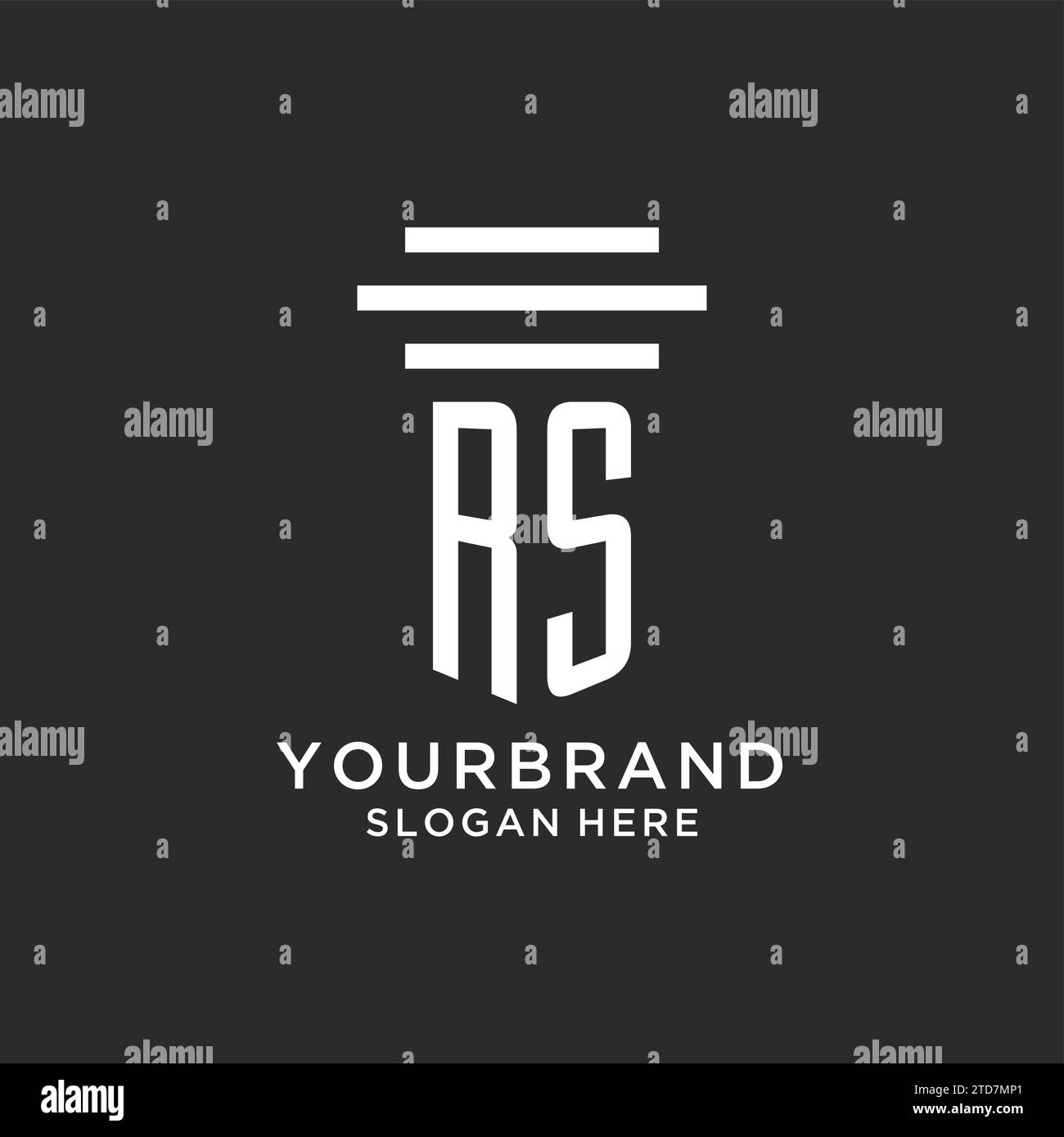 RS initials with simple pillar logo design, creative legal firm logo ...