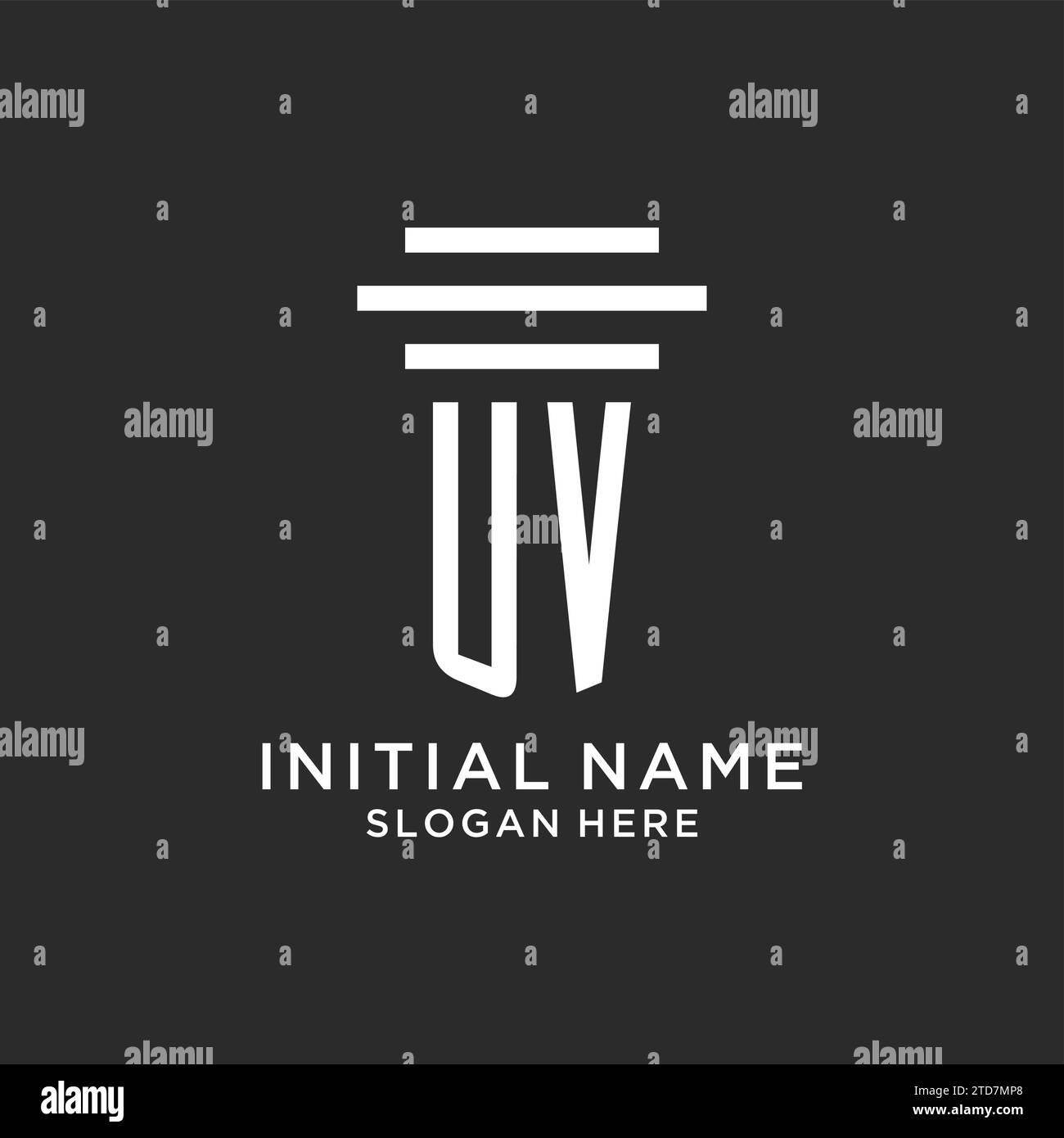 UV initials with simple pillar logo design, creative legal firm logo ...