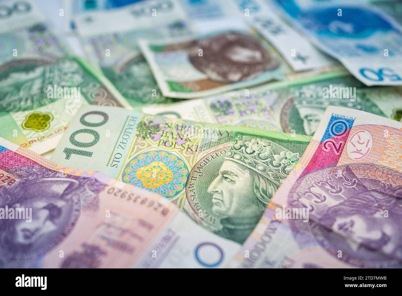 Polish zloty banknote background currency Stock Photo - Alamy