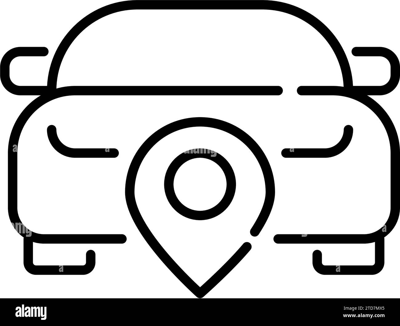 Car and map pointer. Vehicle location. Pixel perfect, editable stroke Stock Vector Image & Art ...