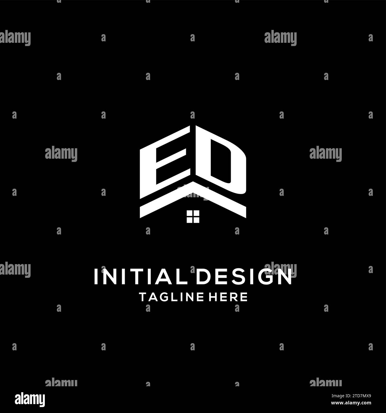 Initial ED logo with abstract home roof, simple and clean real estate ...