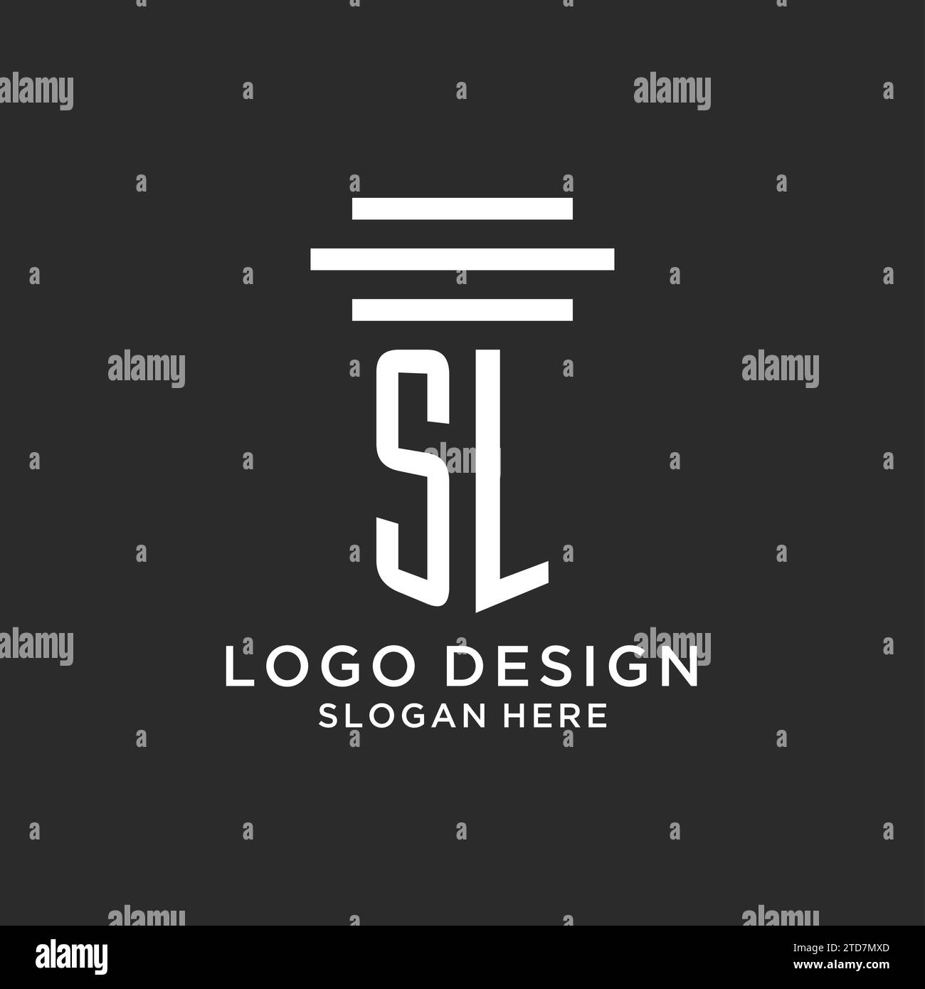 SL initials with simple pillar logo design, creative legal firm logo ...