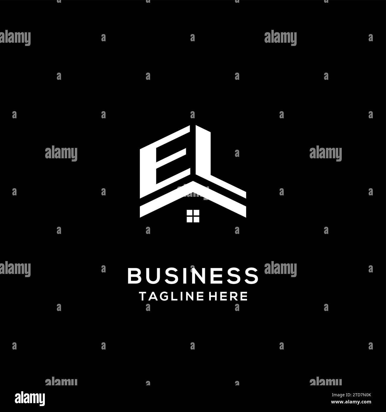 Initial EL logo with abstract home roof, simple and clean real estate ...