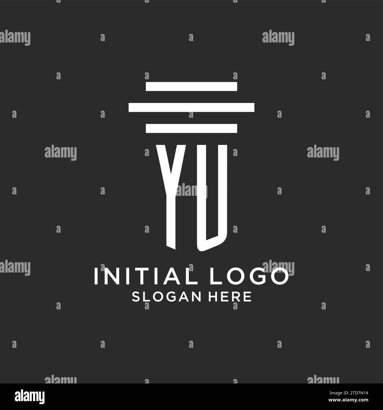 YU initials with simple pillar logo design, creative legal firm logo ...