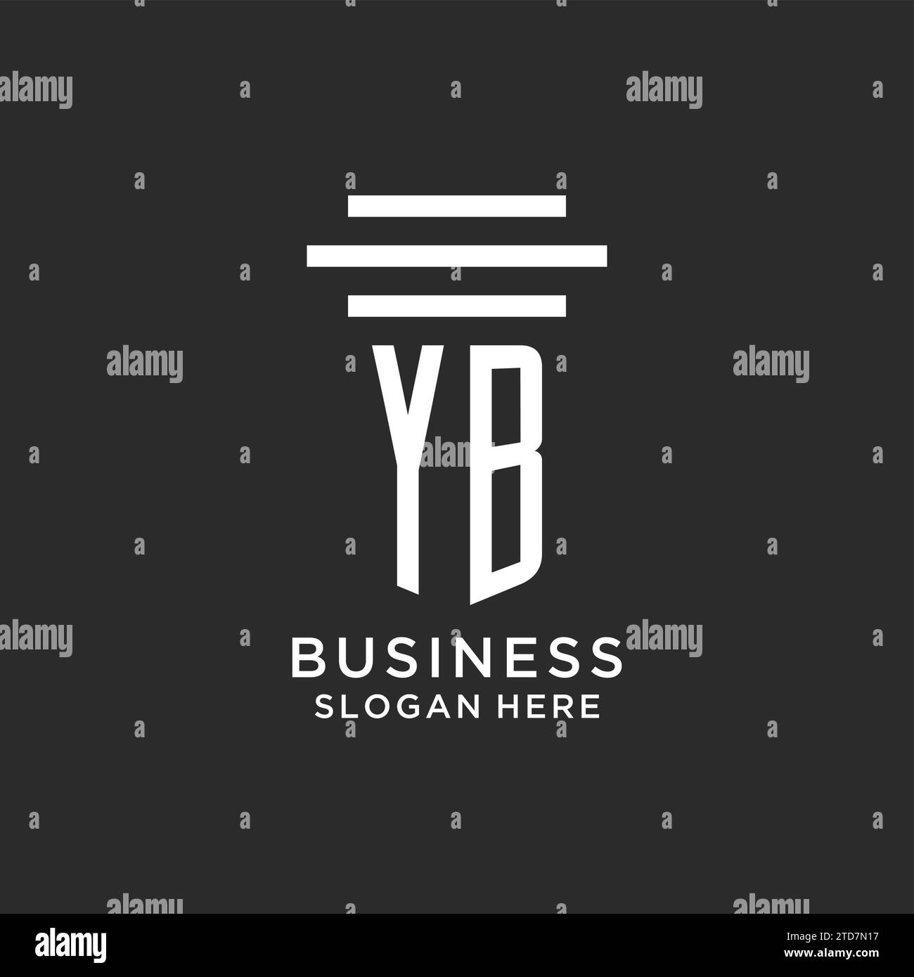 YB initials with simple pillar logo design, creative legal firm logo ...