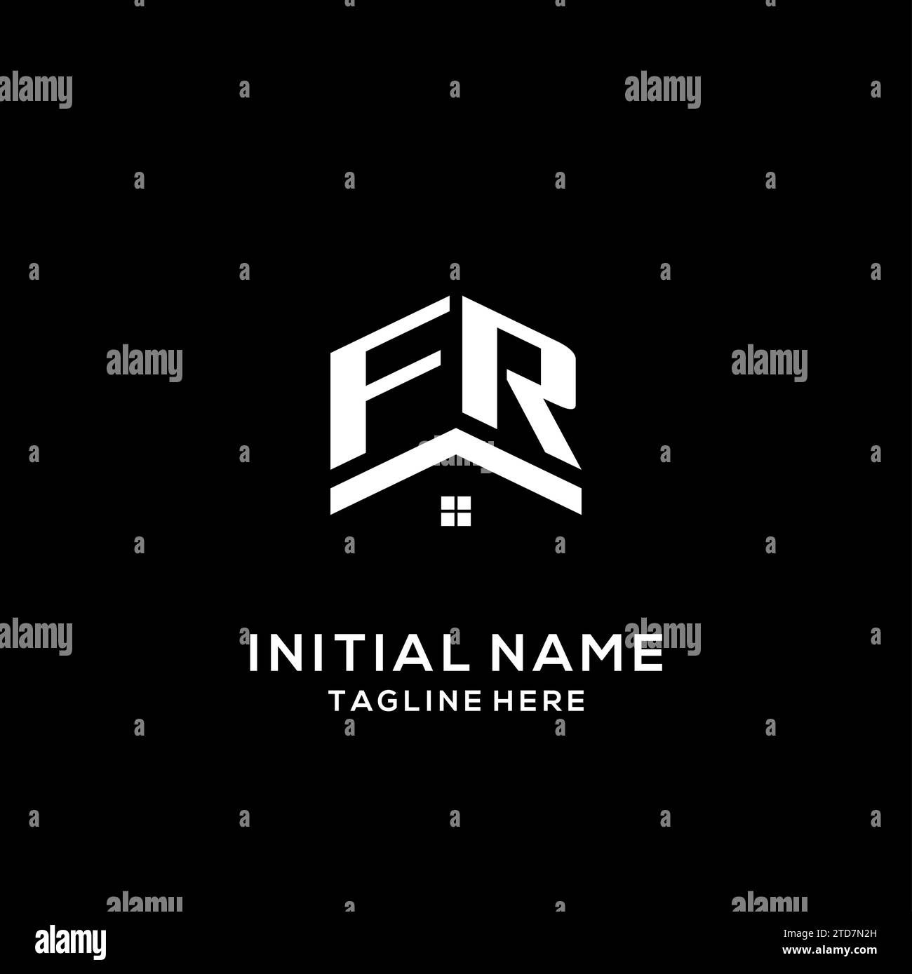 Initial FR logo with abstract home roof, simple and clean real estate ...