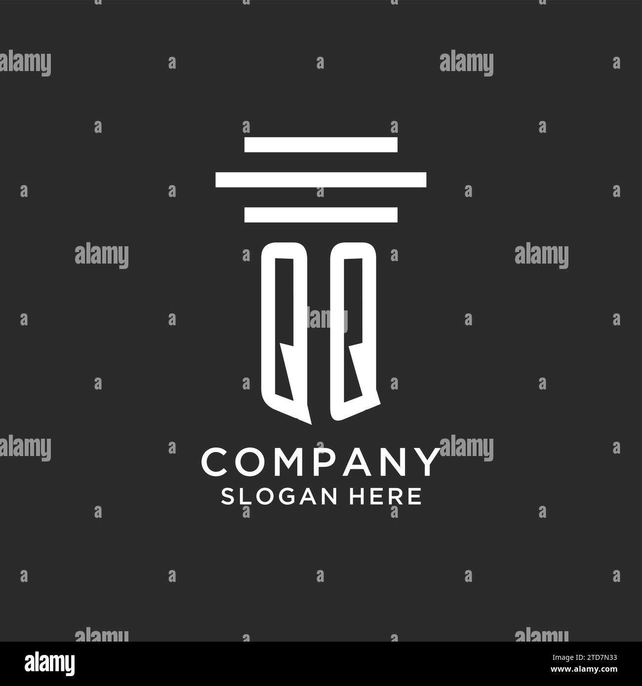QQ initials with simple pillar logo design, creative legal firm logo ...