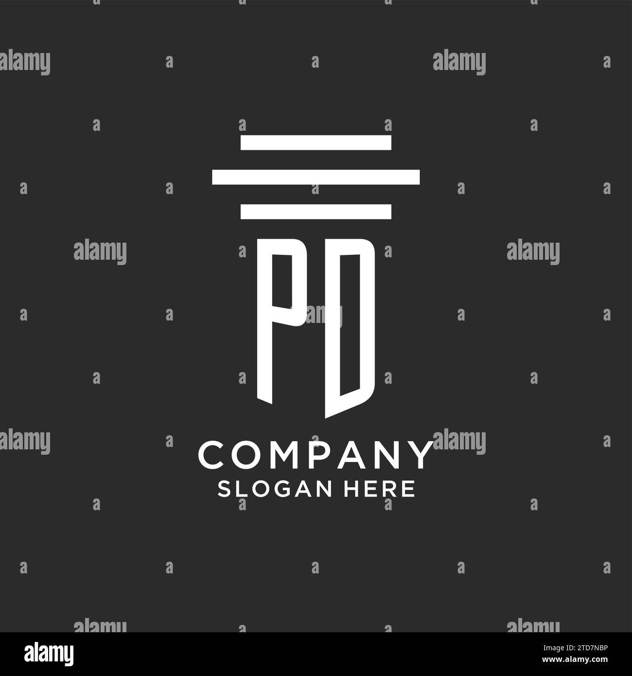 PD initials with simple pillar logo design, creative legal firm logo ...