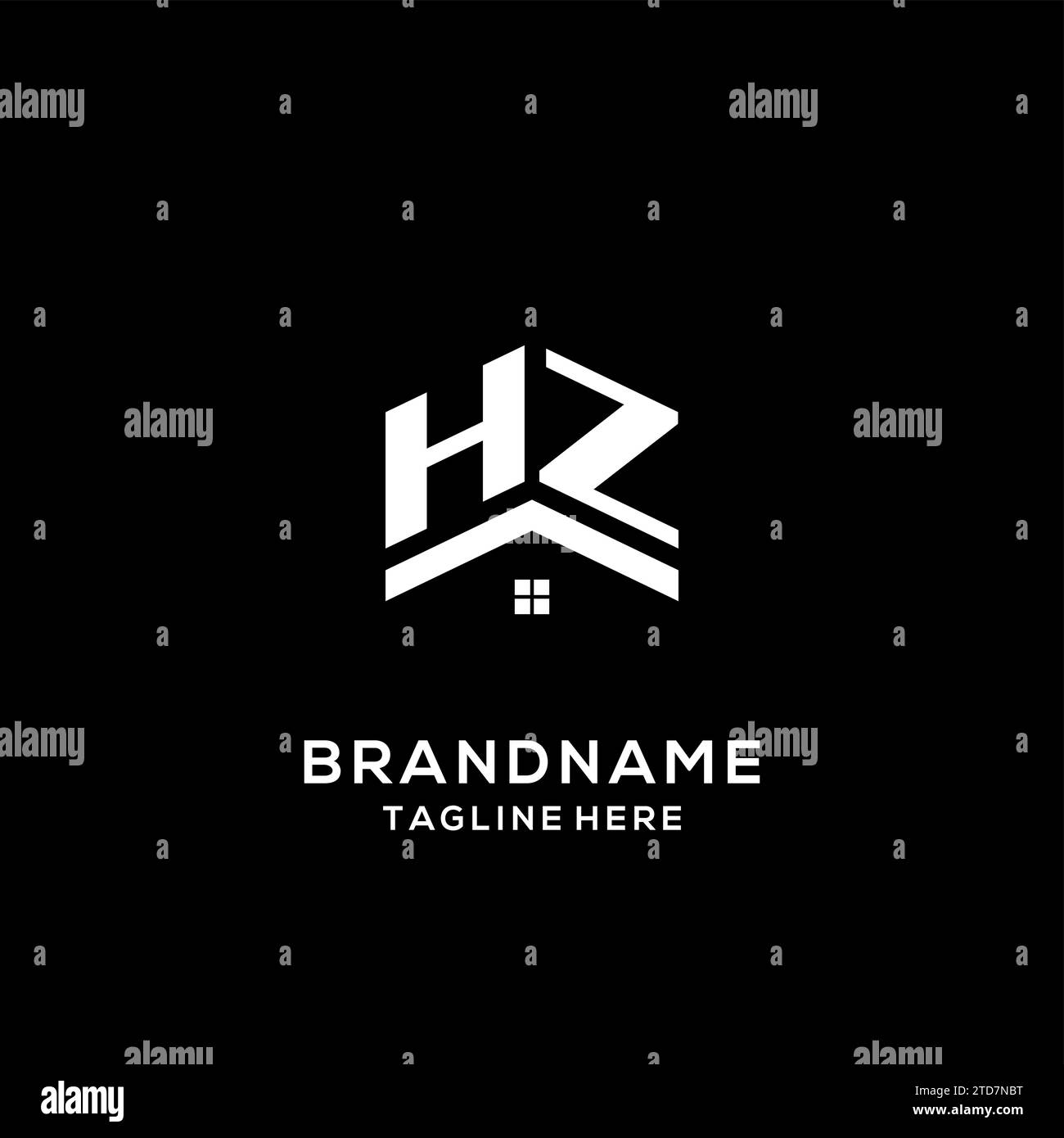 Initial HZ logo with abstract home roof, simple and clean real estate ...