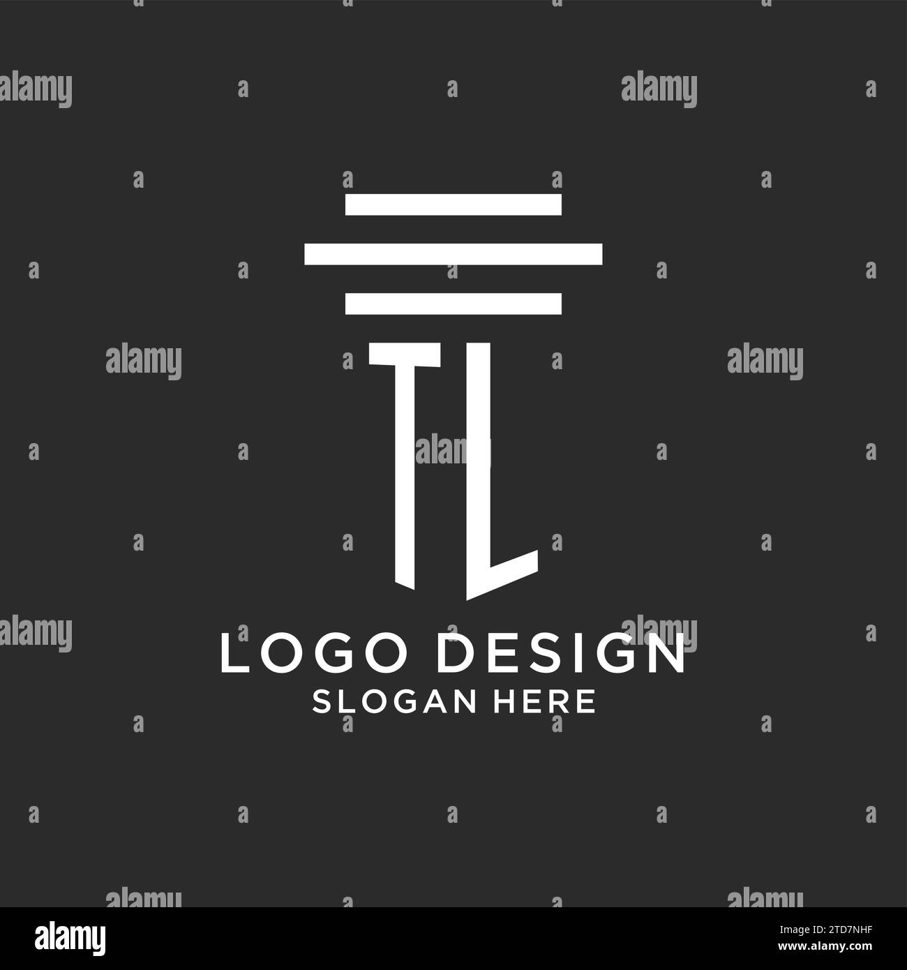 TL initials with simple pillar logo design, creative legal firm logo ...