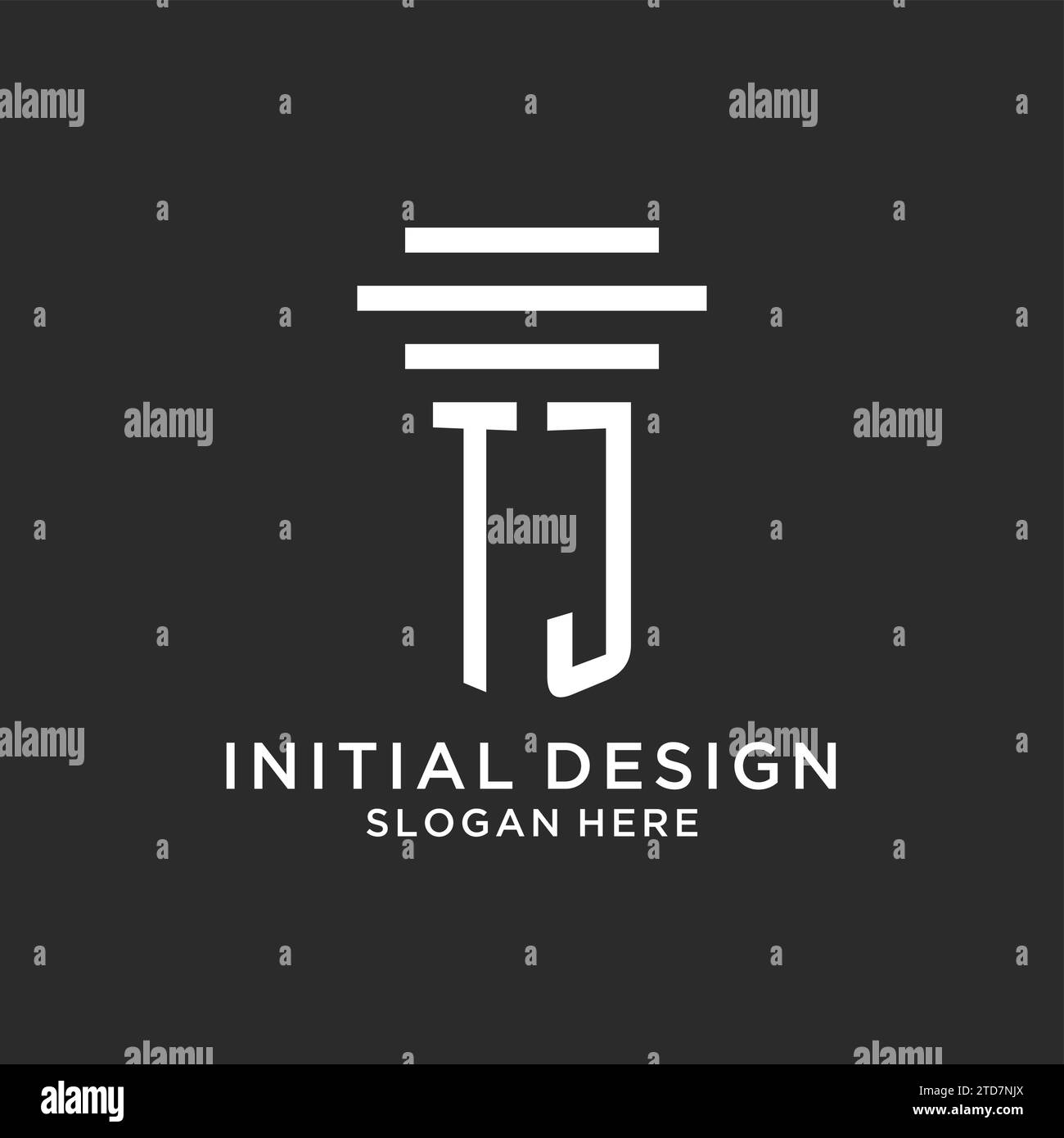 TJ initials with simple pillar logo design, creative legal firm logo vector graphic Stock Vector ...