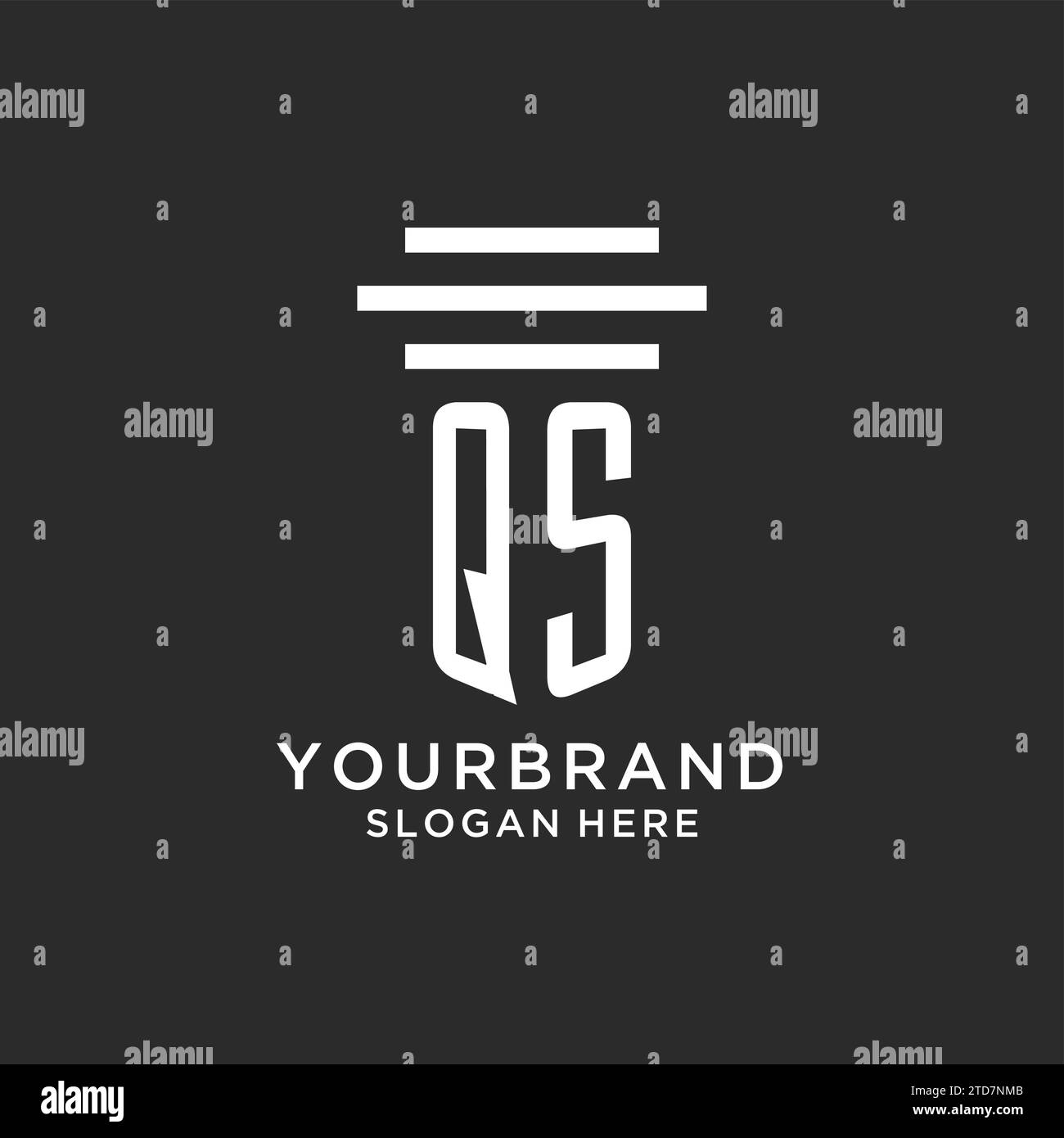QS initials with simple pillar logo design, creative legal firm logo ...