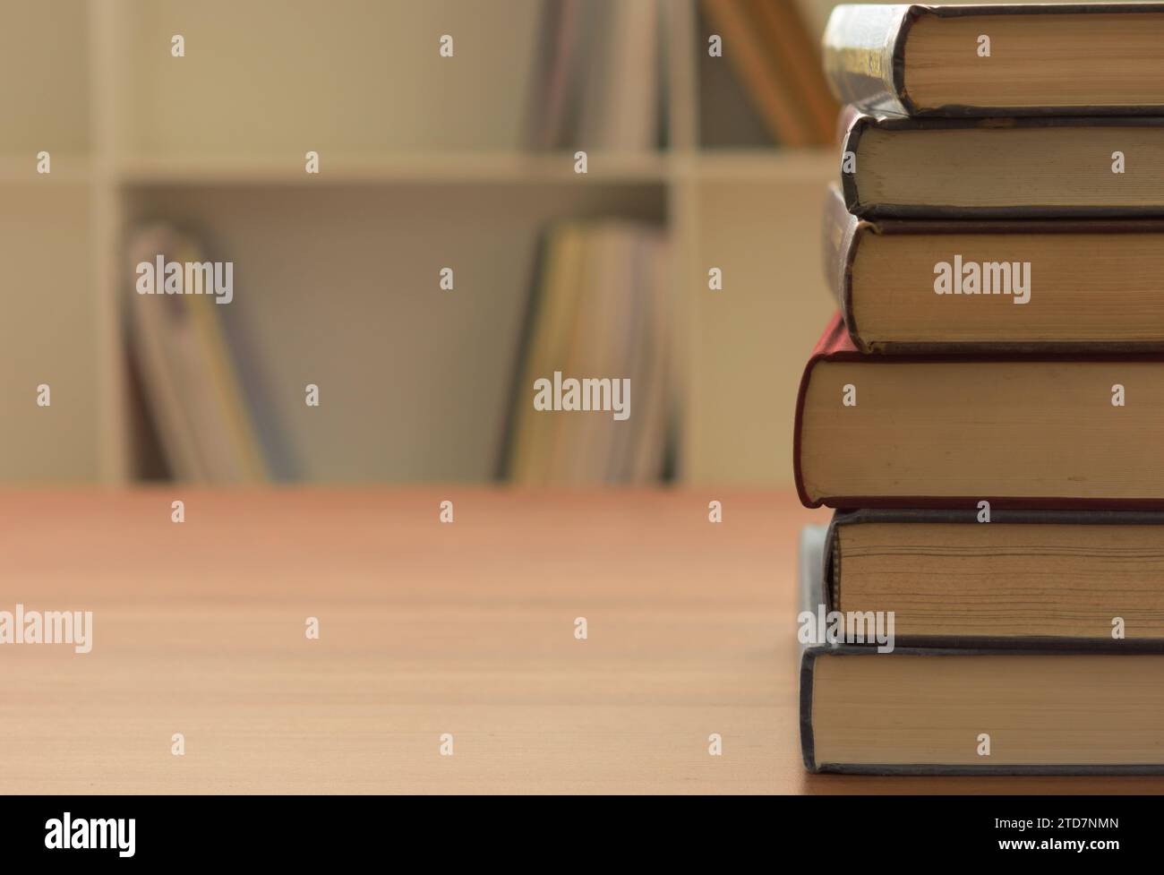 Book, Stack of old books on desk in library vintage background. free ...