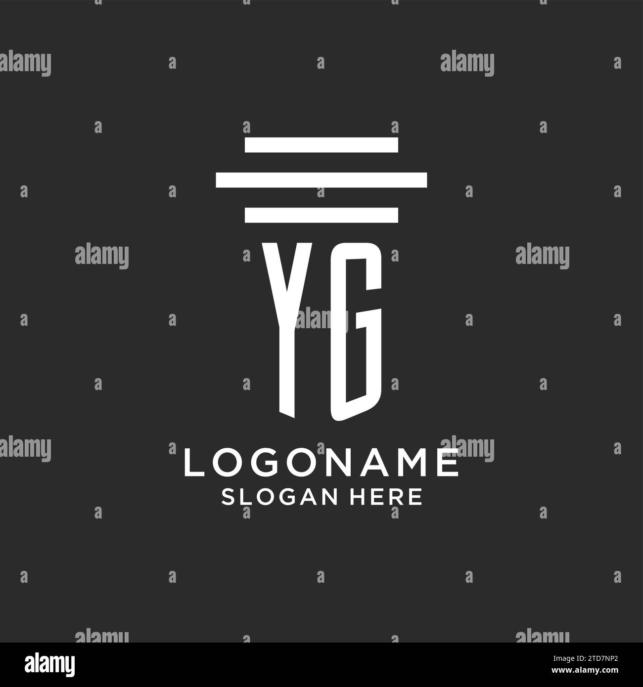 YG initials with simple pillar logo design, creative legal firm logo ...