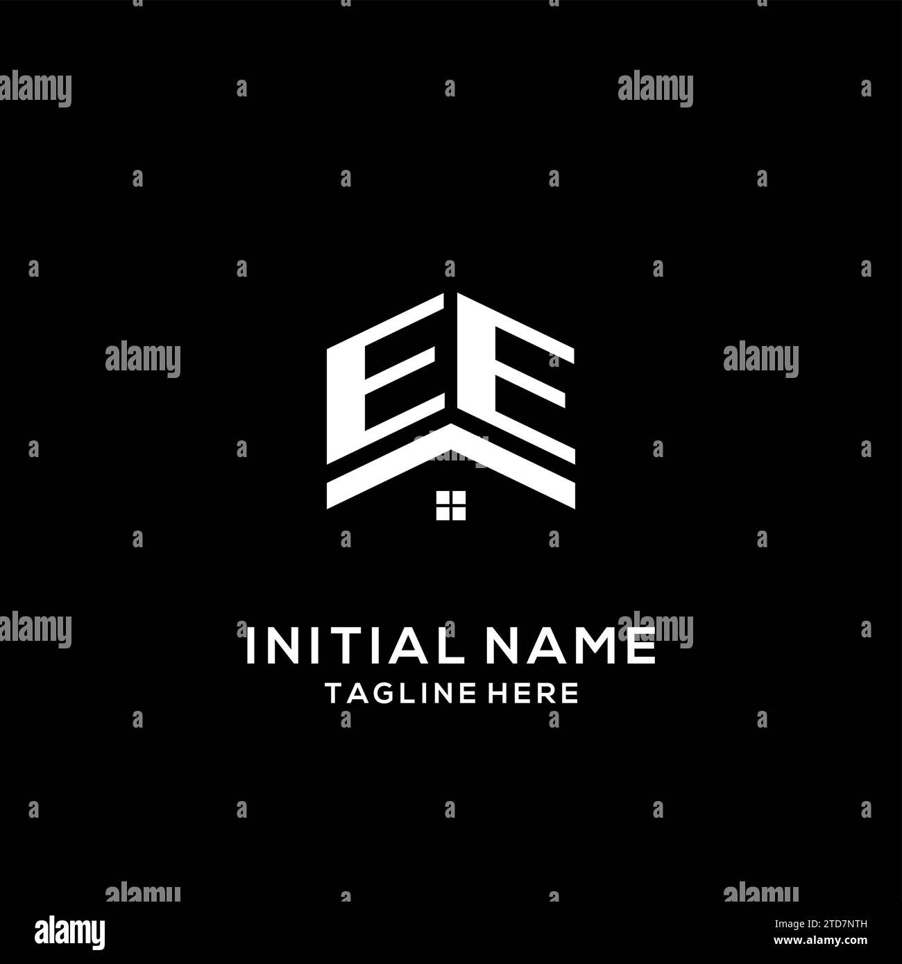 Initial EE logo with abstract home roof, simple and clean real estate ...