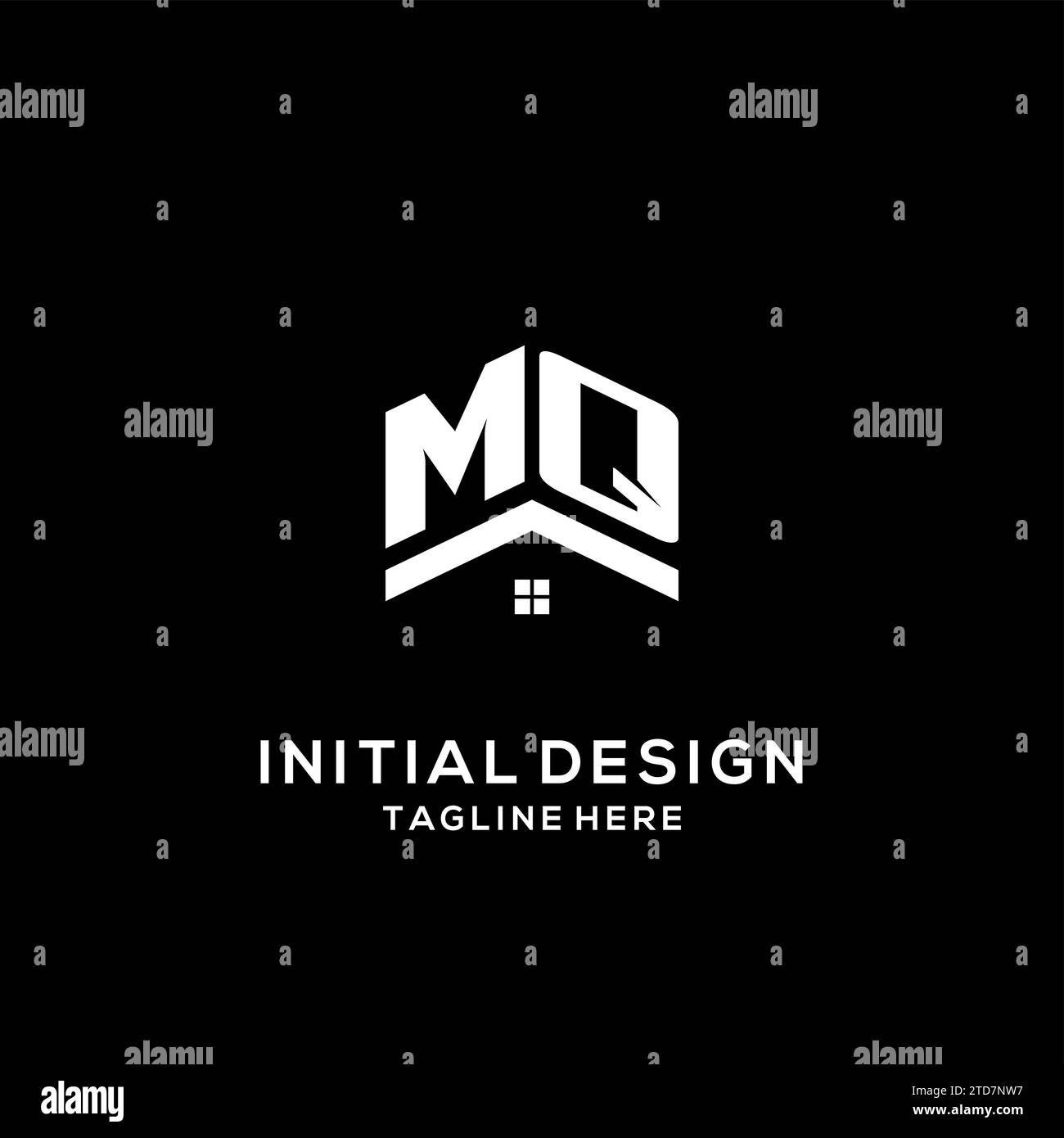 Initial MQ logo with abstract home roof, simple and clean real estate ...