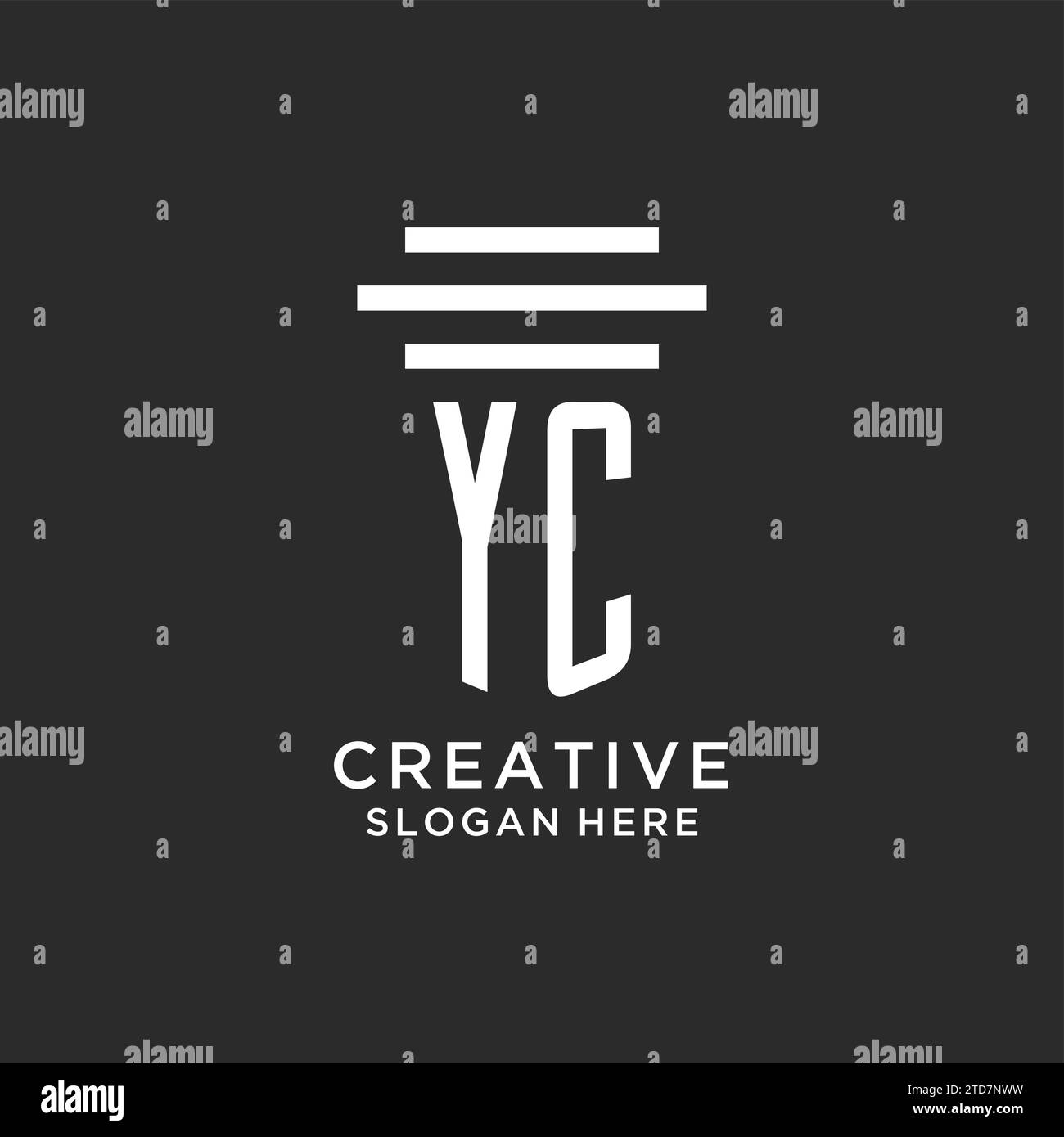 YC initials with simple pillar logo design, creative legal firm logo ...