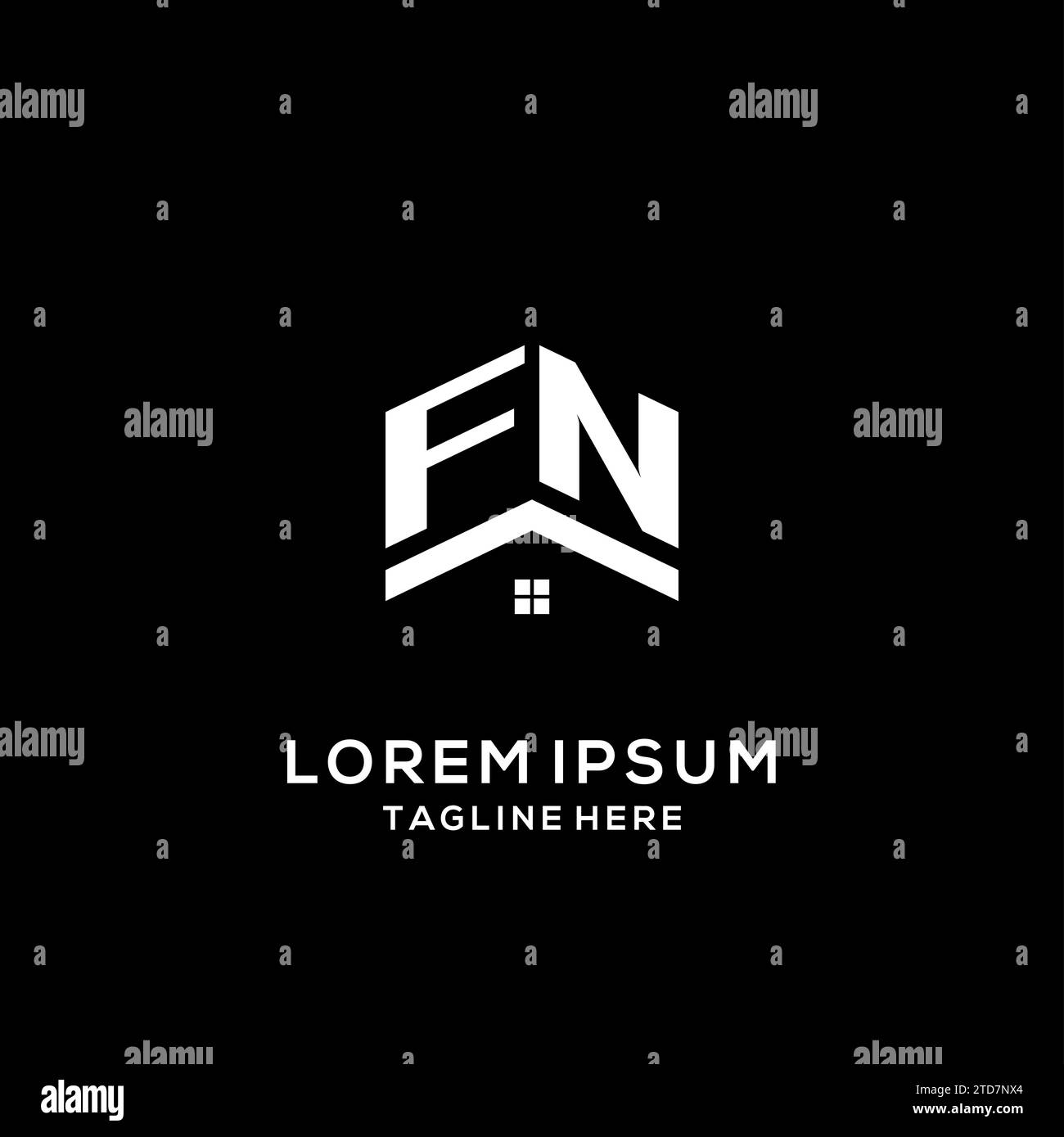 Initial FN logo with abstract home roof, simple and clean real estate ...