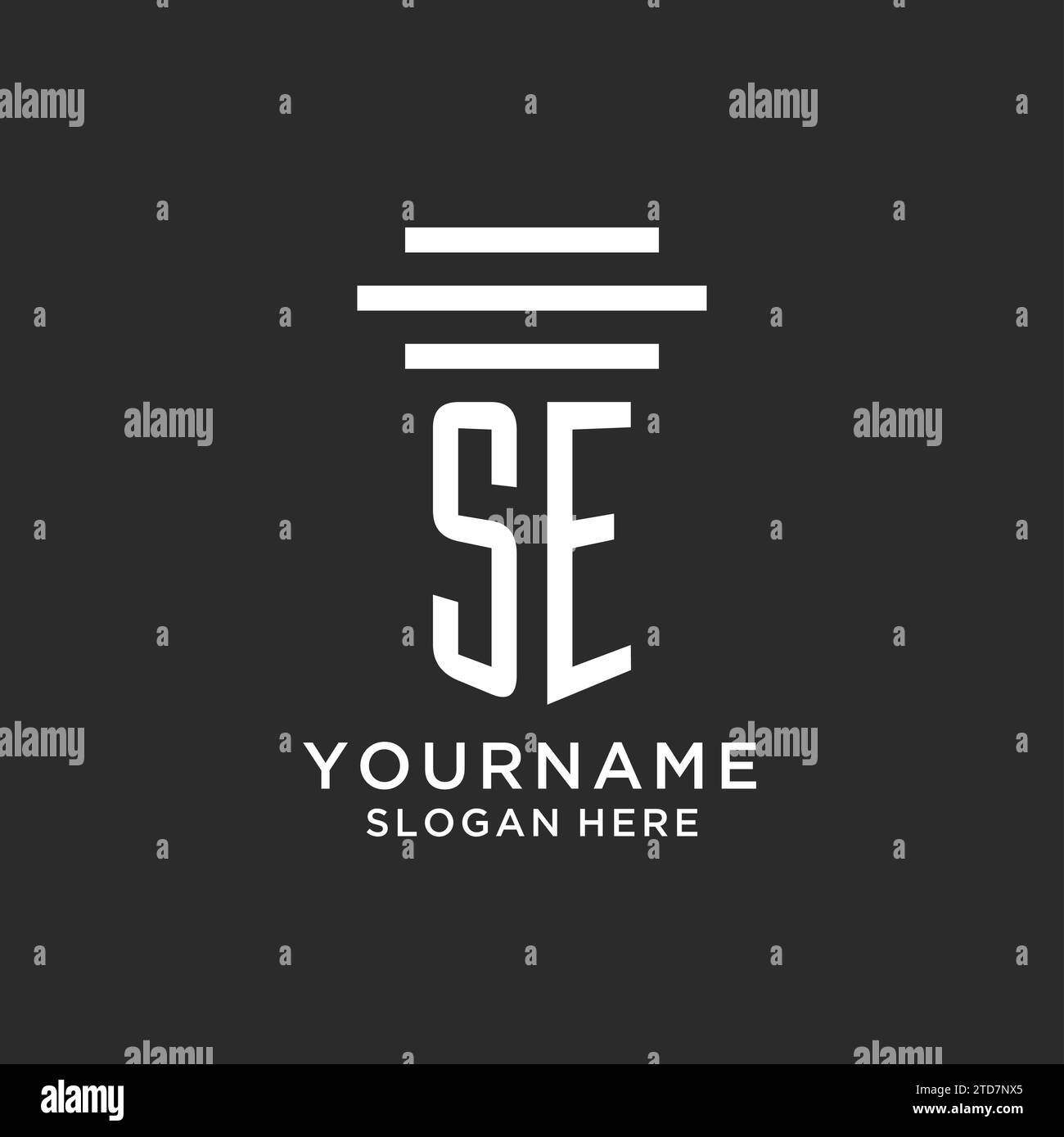 SE initials with simple pillar logo design, creative legal firm logo ...