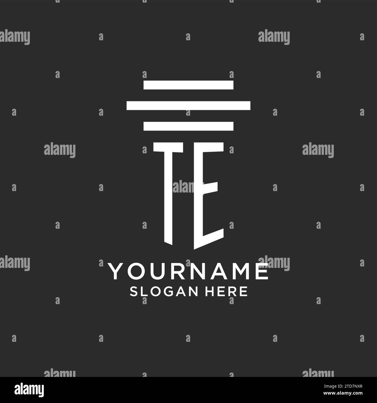 TE initials with simple pillar logo design, creative legal firm logo vector graphic Stock Vector ...