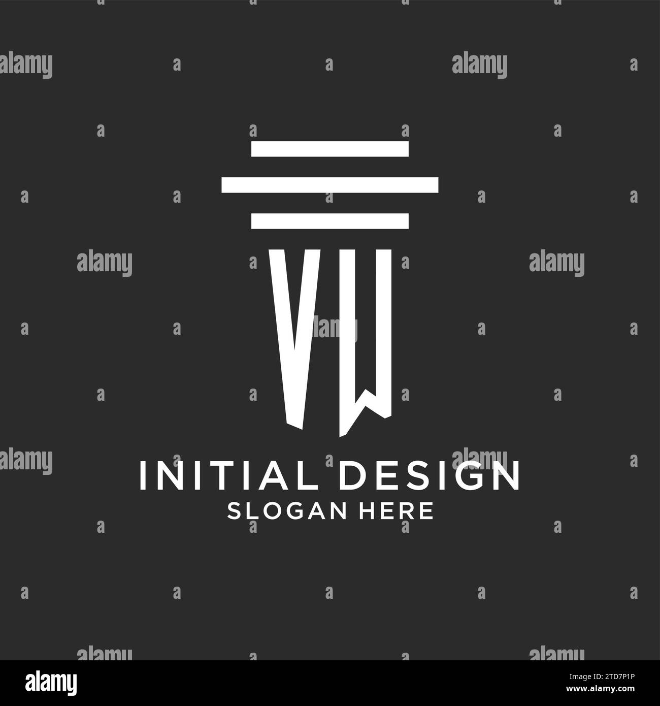 VW initials with simple pillar logo design, creative legal firm logo ...