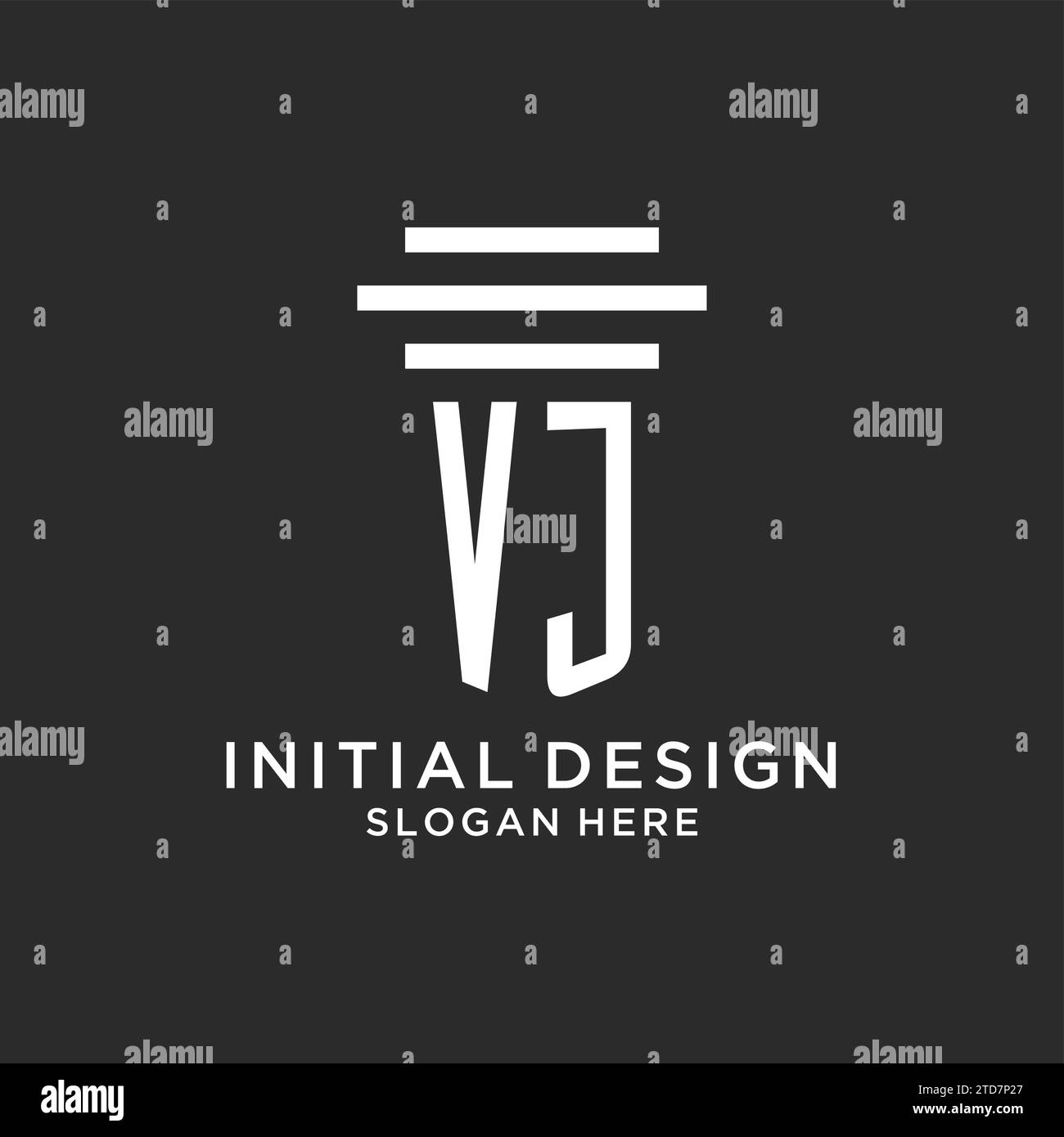 VJ initials with simple pillar logo design, creative legal firm logo ...