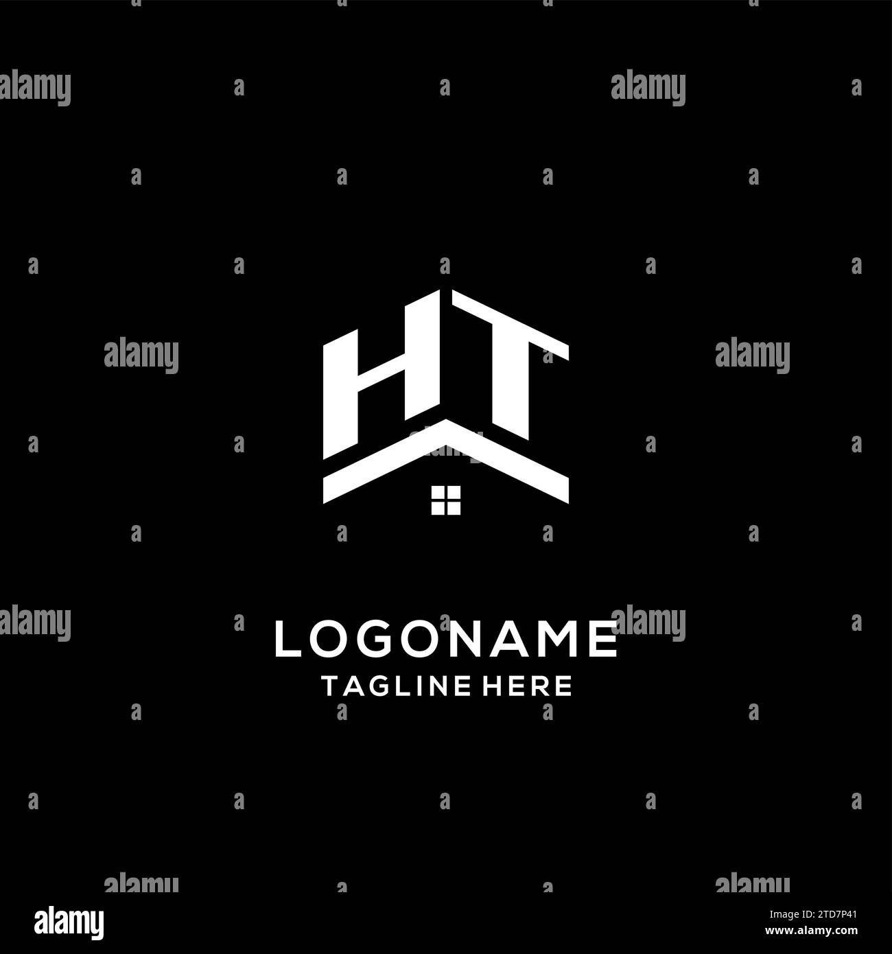 Initial HT logo with abstract home roof, simple and clean real estate ...