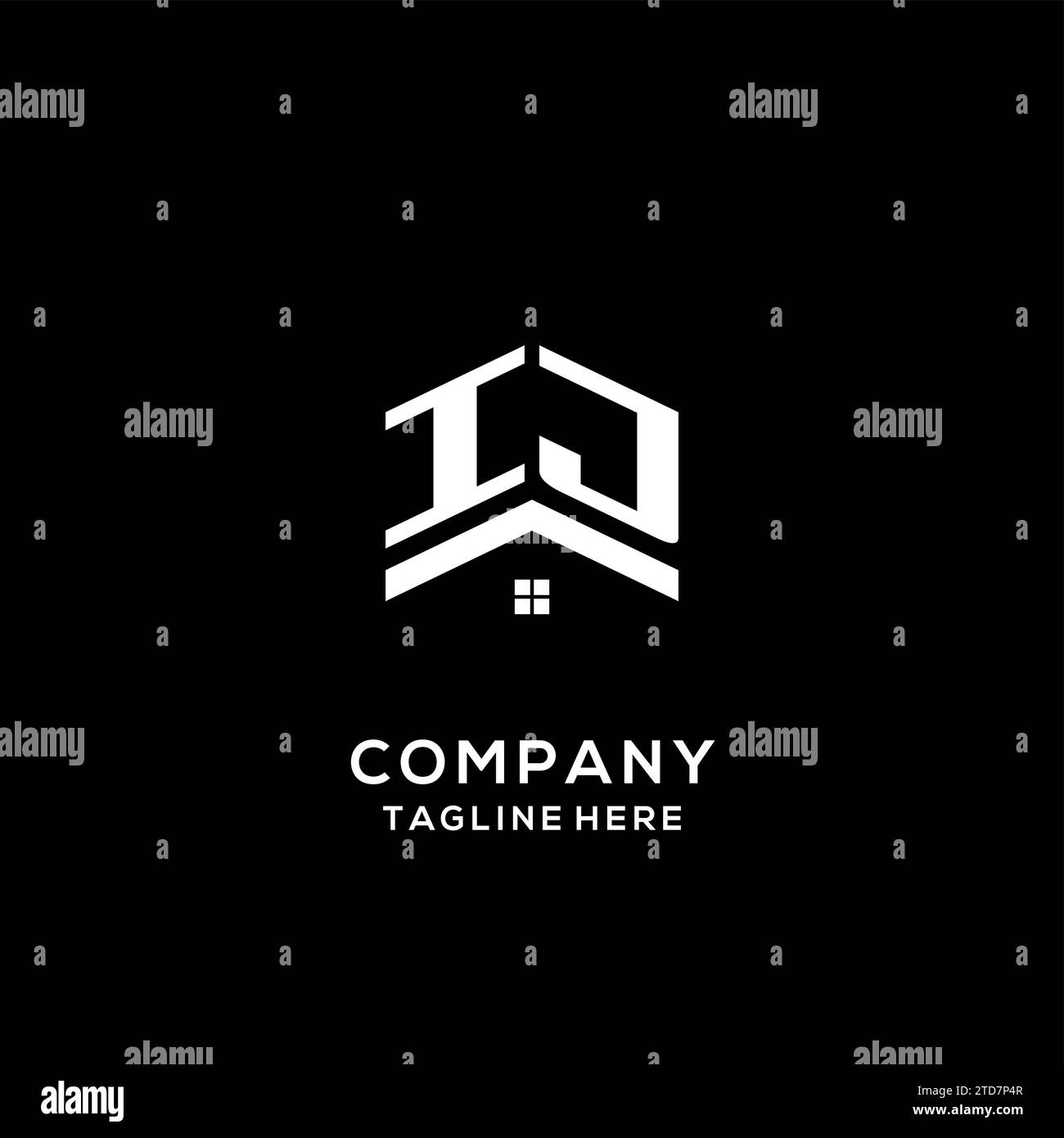 Initial IJ logo with abstract home roof, simple and clean real estate ...
