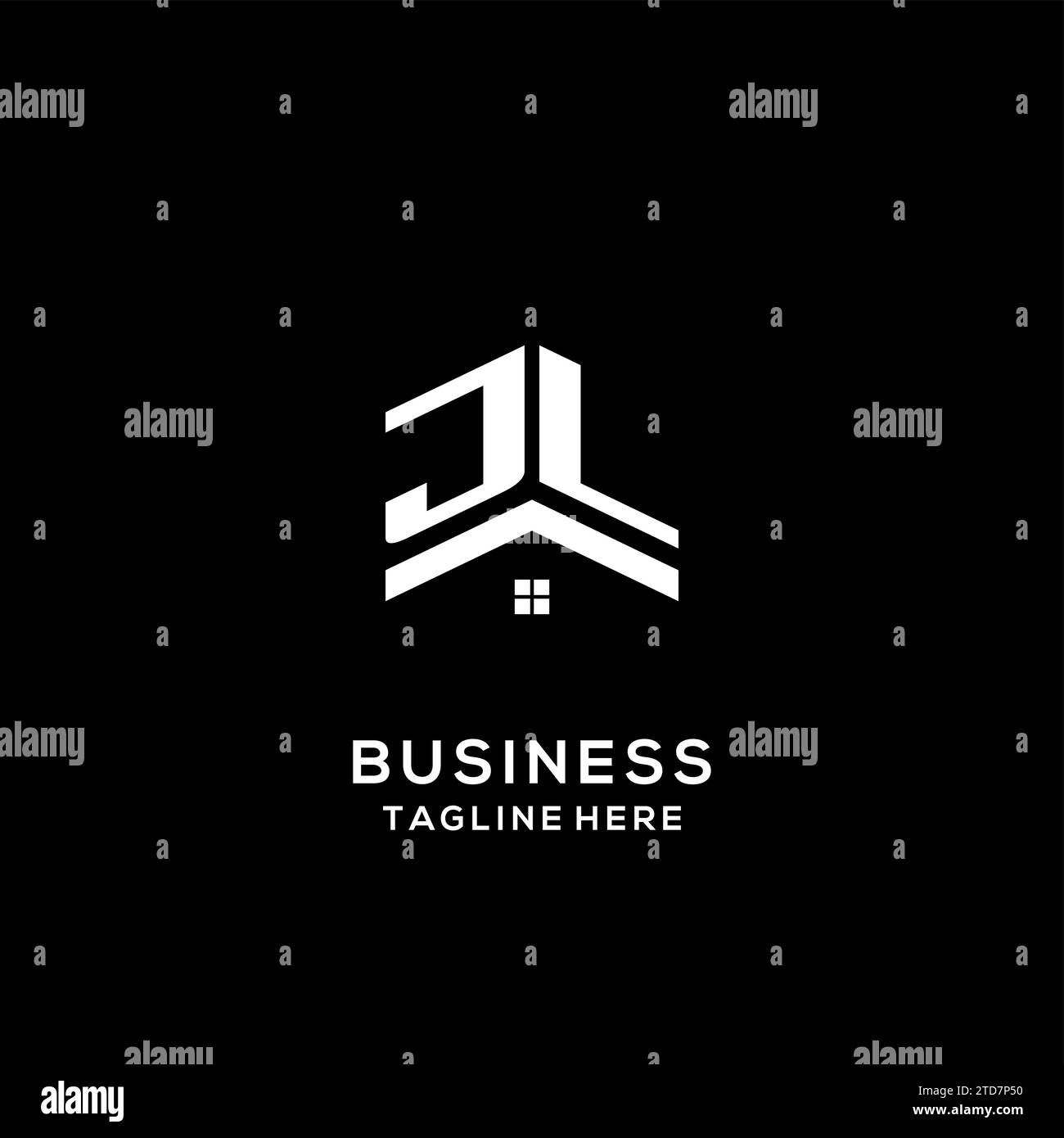 Initial JL logo with abstract home roof, simple and clean real estate ...