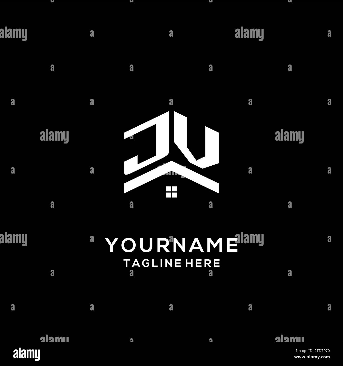 Initial JV logo with abstract home roof, simple and clean real estate ...