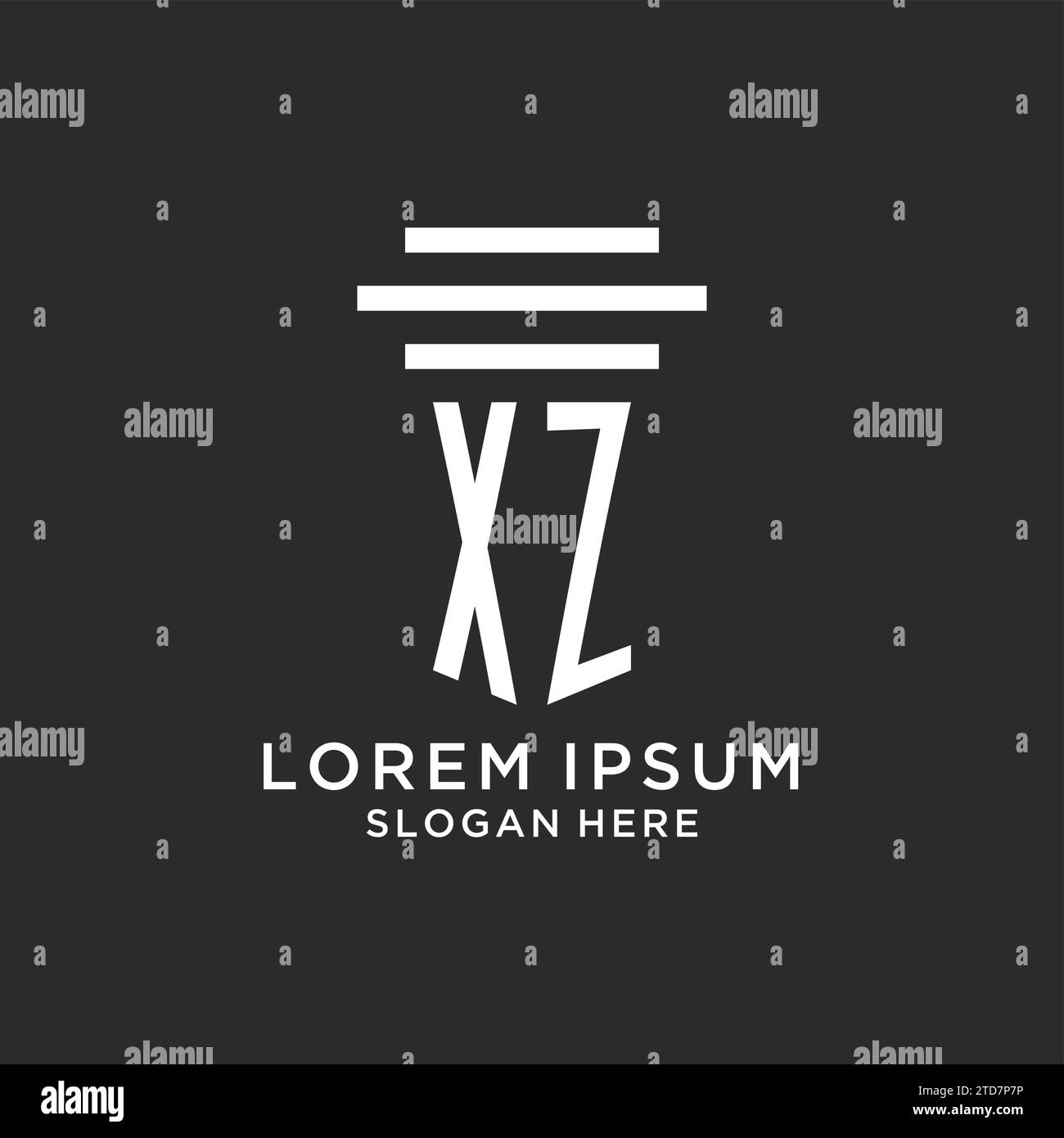 XZ initials with simple pillar logo design, creative legal firm logo vector graphic Stock Vector ...