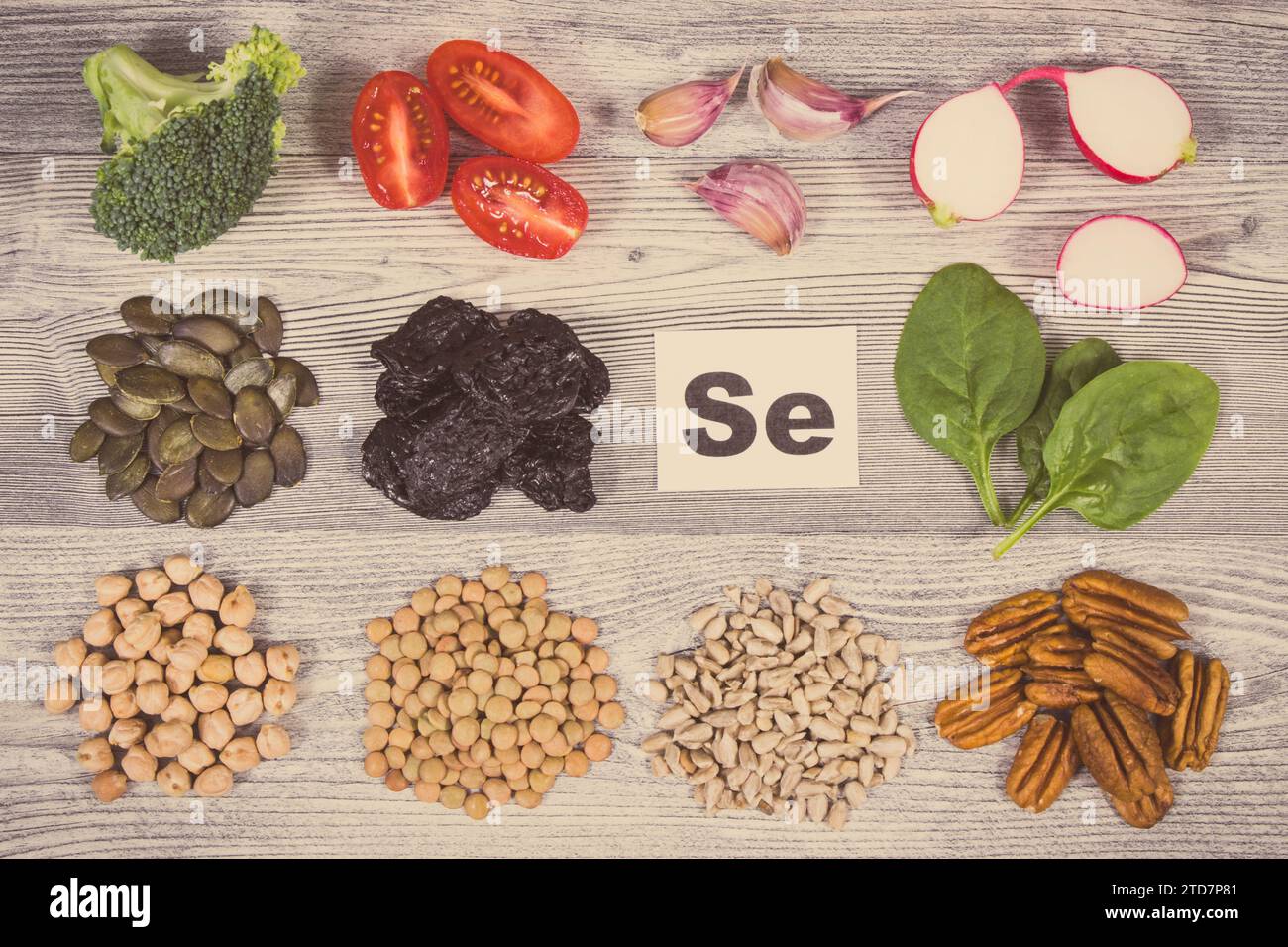 Healthy nutritious food containing natural selenium and other vitamins ...