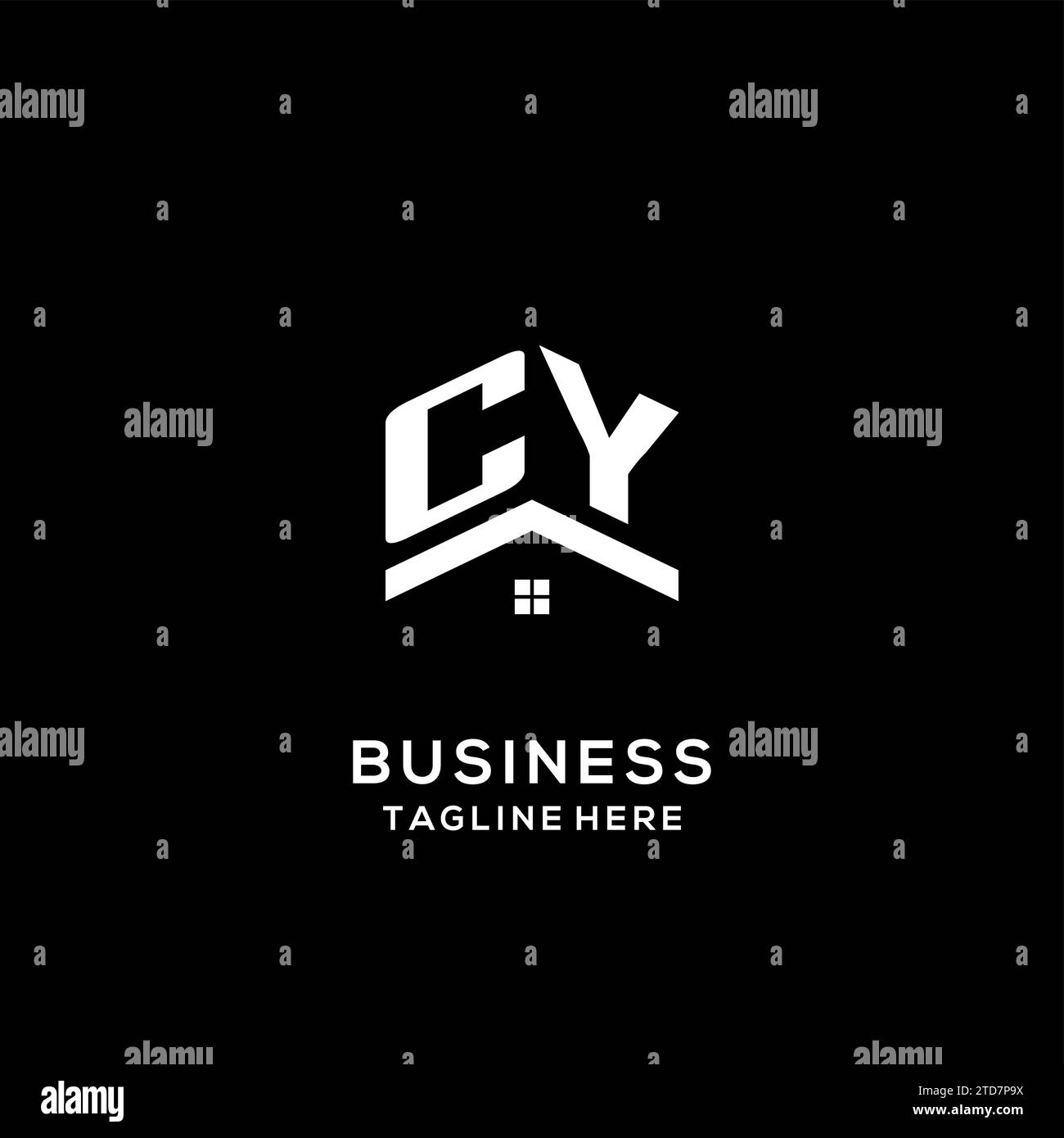 Initial CY logo with abstract home roof, simple and clean real estate ...