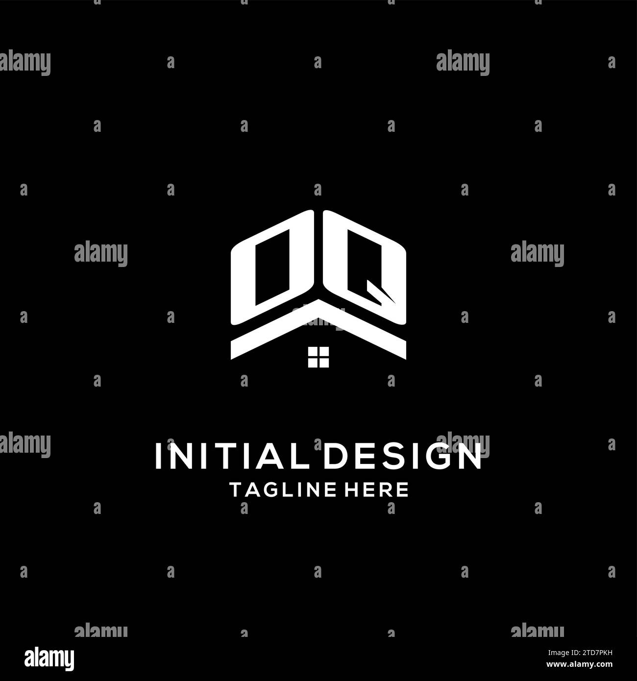 Initial OQ logo with abstract home roof, simple and clean real estate ...