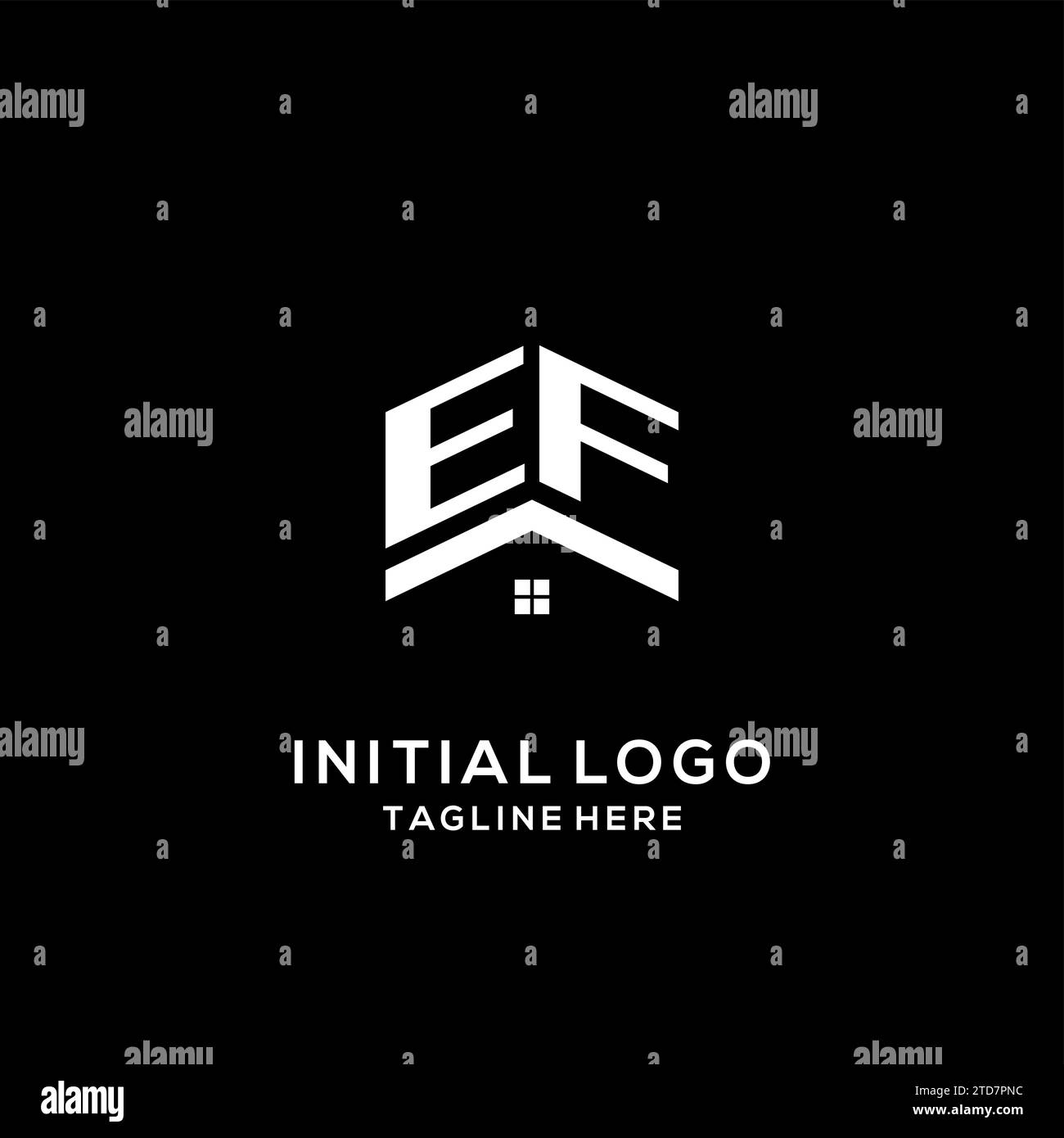 Initial EF logo with abstract home roof, simple and clean real estate ...