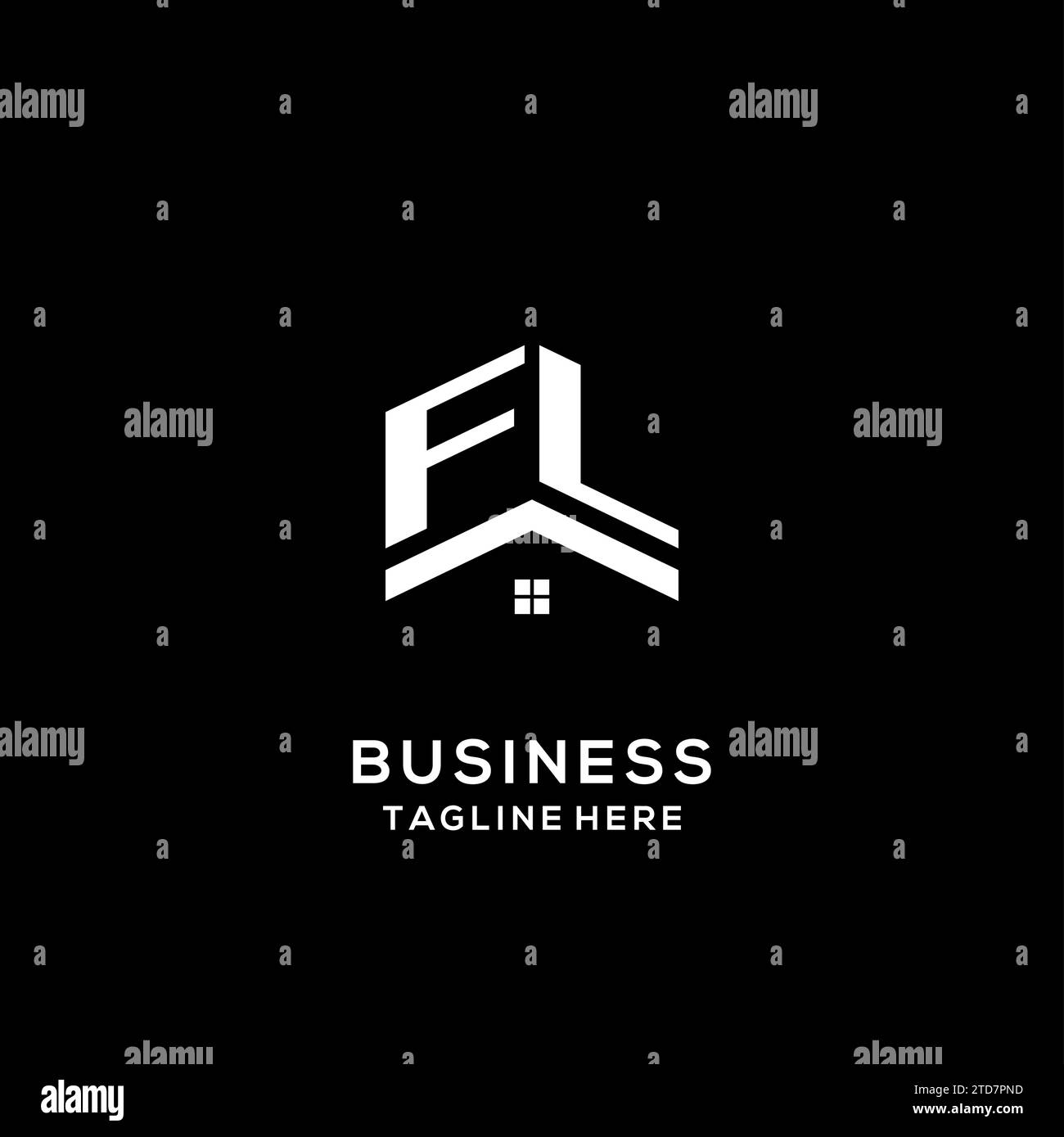 Initial FL logo with abstract home roof, simple and clean real estate ...