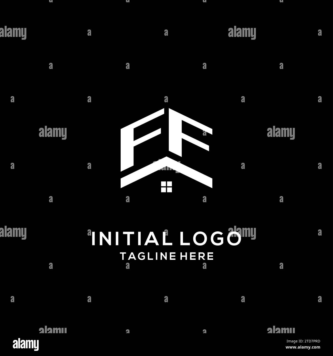 Initial FF logo with abstract home roof, simple and clean real estate ...